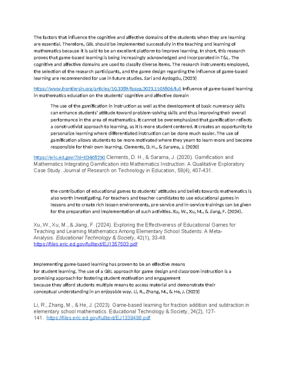 RRL - The factors that influence the cognitive and affective domains of ...