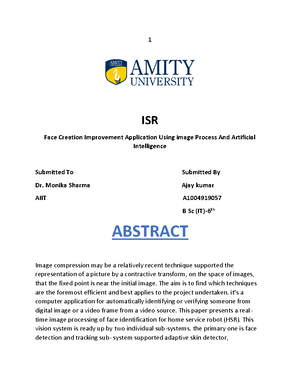 Major project weekly report - AMITY INSTITUTE OF INFORMATION TECHNOLOGY MAJOR PROJECT WEEKLY ...