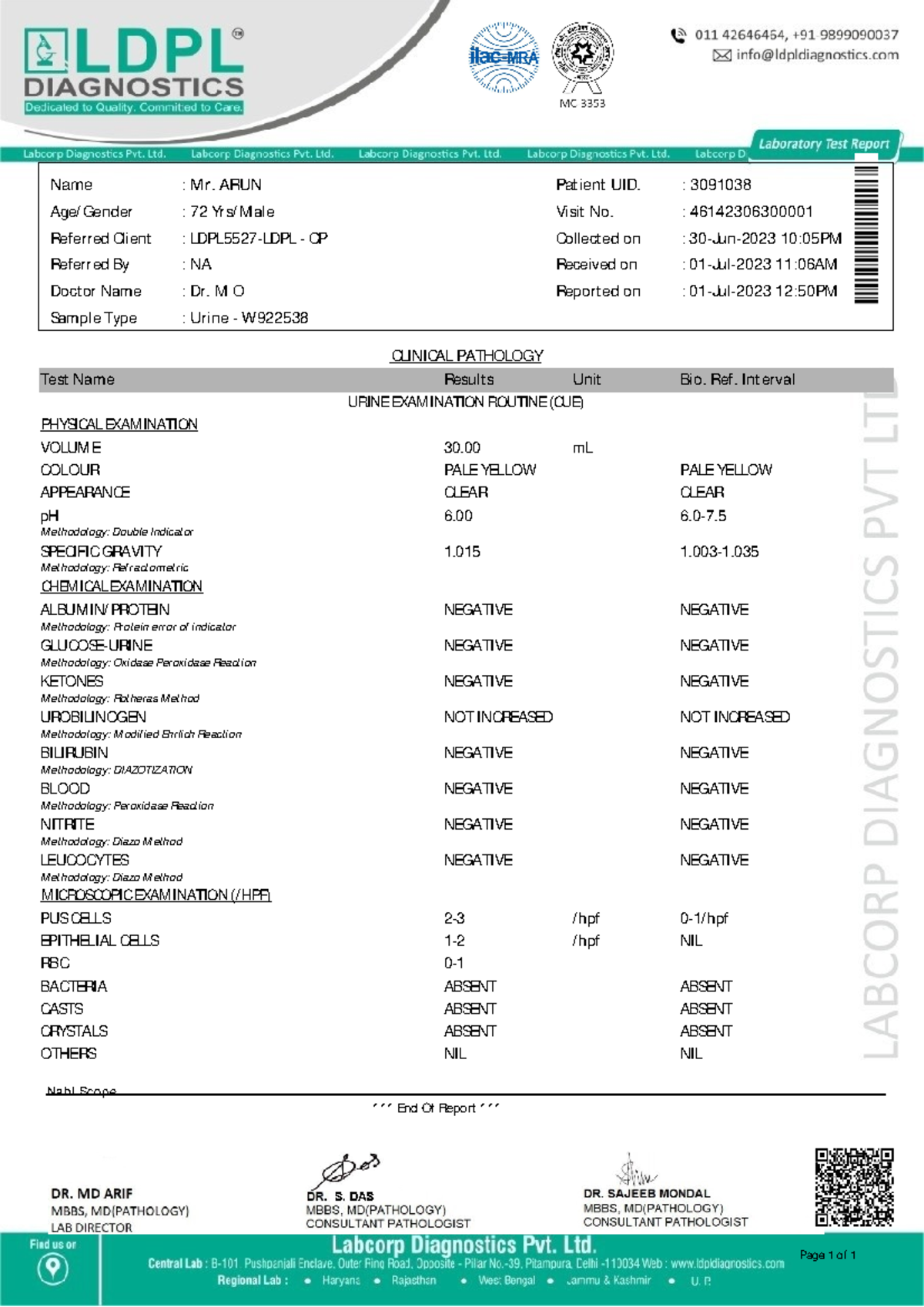 Pdf Text (33) - CLINICAL PATHOLOGY Test Name Results Unit Bio. Ref ...