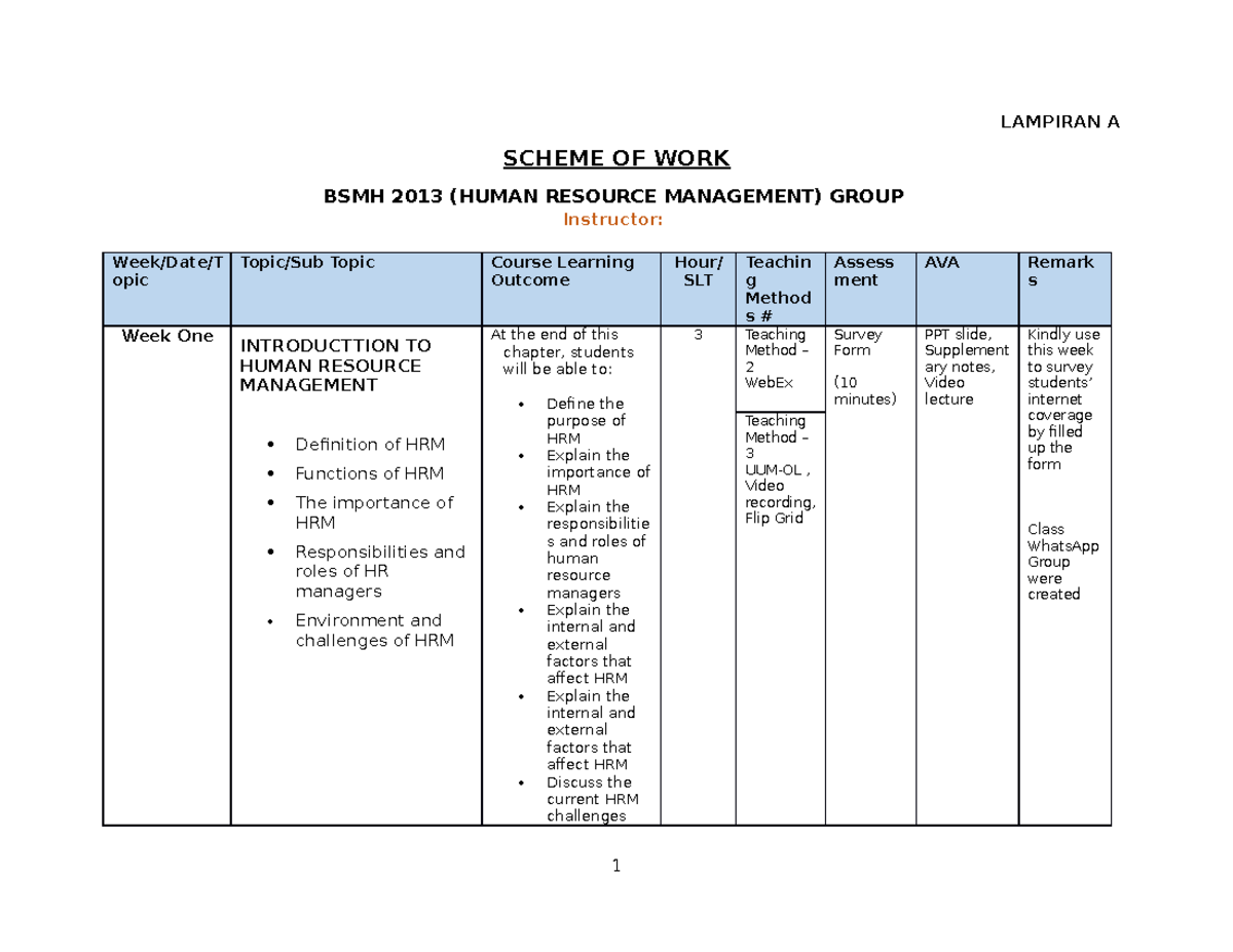 SOW BSMH 2013 (A212) - BSMH 2013 - LAMPIRAN A SCHEME OF WORK BSMH 2013 ...