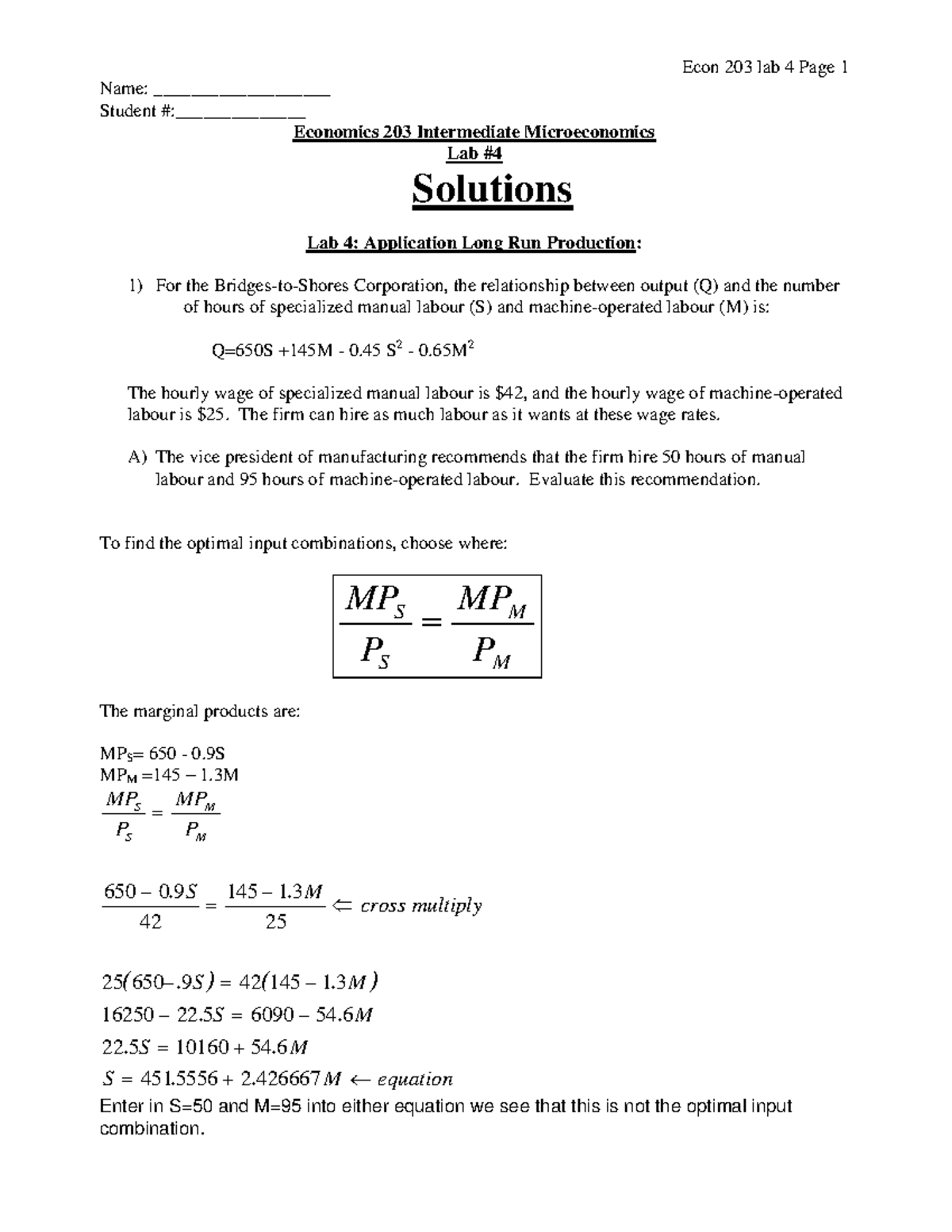 Lab #4 solutions 2023 - Lab 4 - Econ 203 lab 4 Page 1 Name: ___________________ Student - Studocu