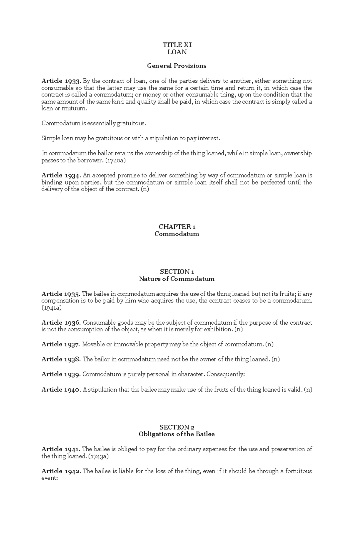 NEW- Civil-CODE-OF-THE- Philippines Credit - TITLE XI LOAN General ...