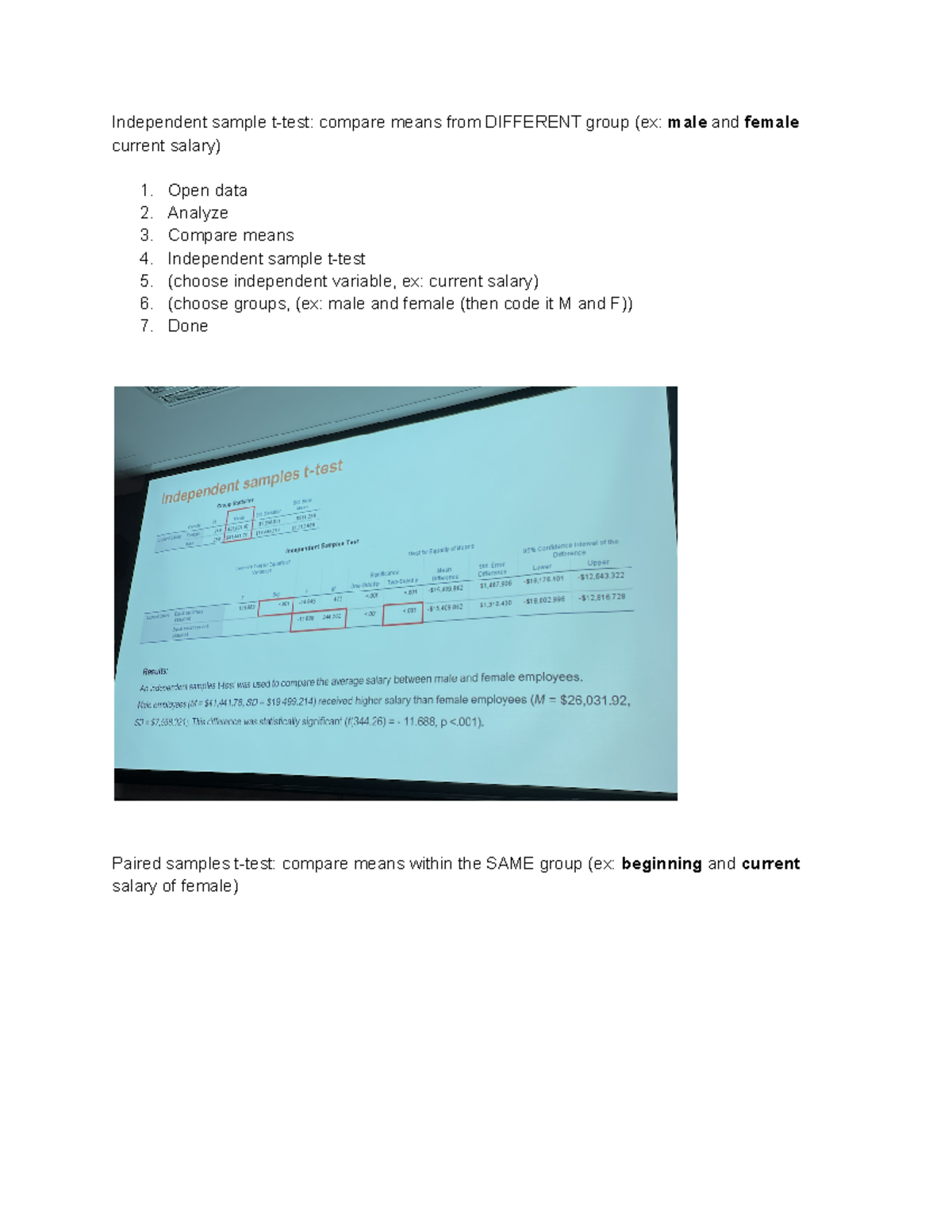 MKTG2113 tutorial notes - Independent sample t-test: compare means from ...