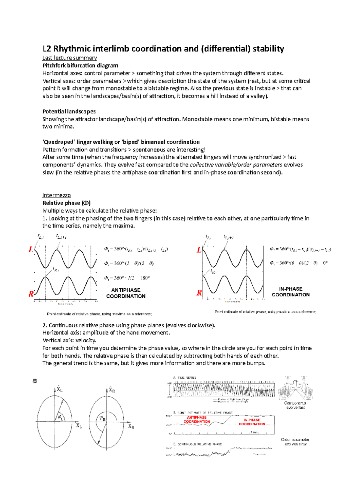 Lecture 2 Coordination Dynamics L2 Rhythmic Interlimb Coordinaion And
