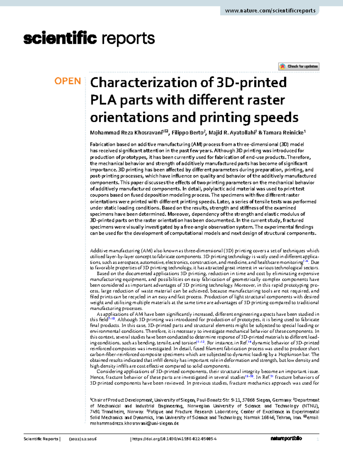 Characterization - 1 ol.:ȋͬͭͮͯͰͱͲͳʹ Scientific Reports | (2022) 12:1016 ...