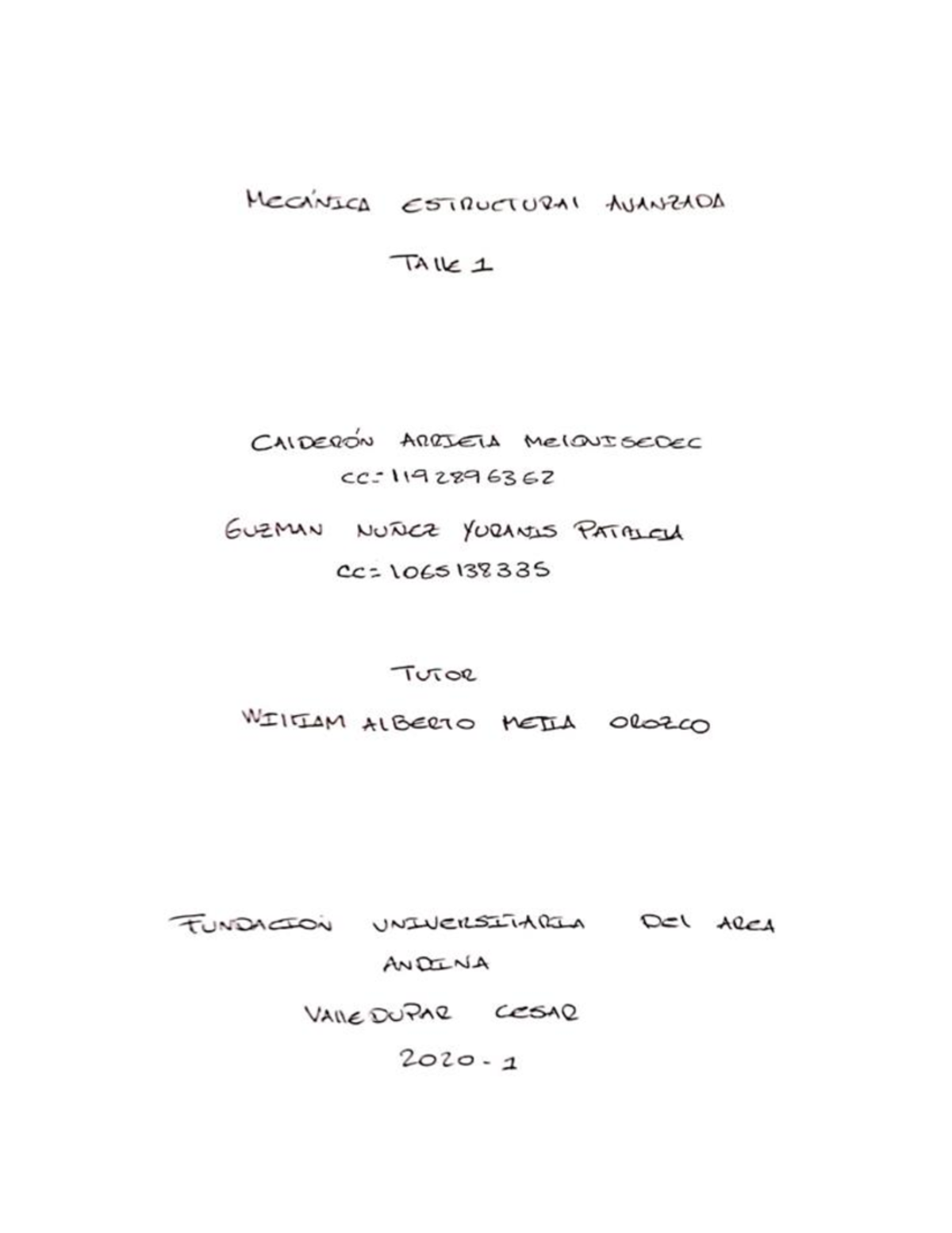 Taller 1 Avanzada - Nota: 5.0 - Matemáticas - Warning: TT: undefined function: 32 EJERCICIO ...