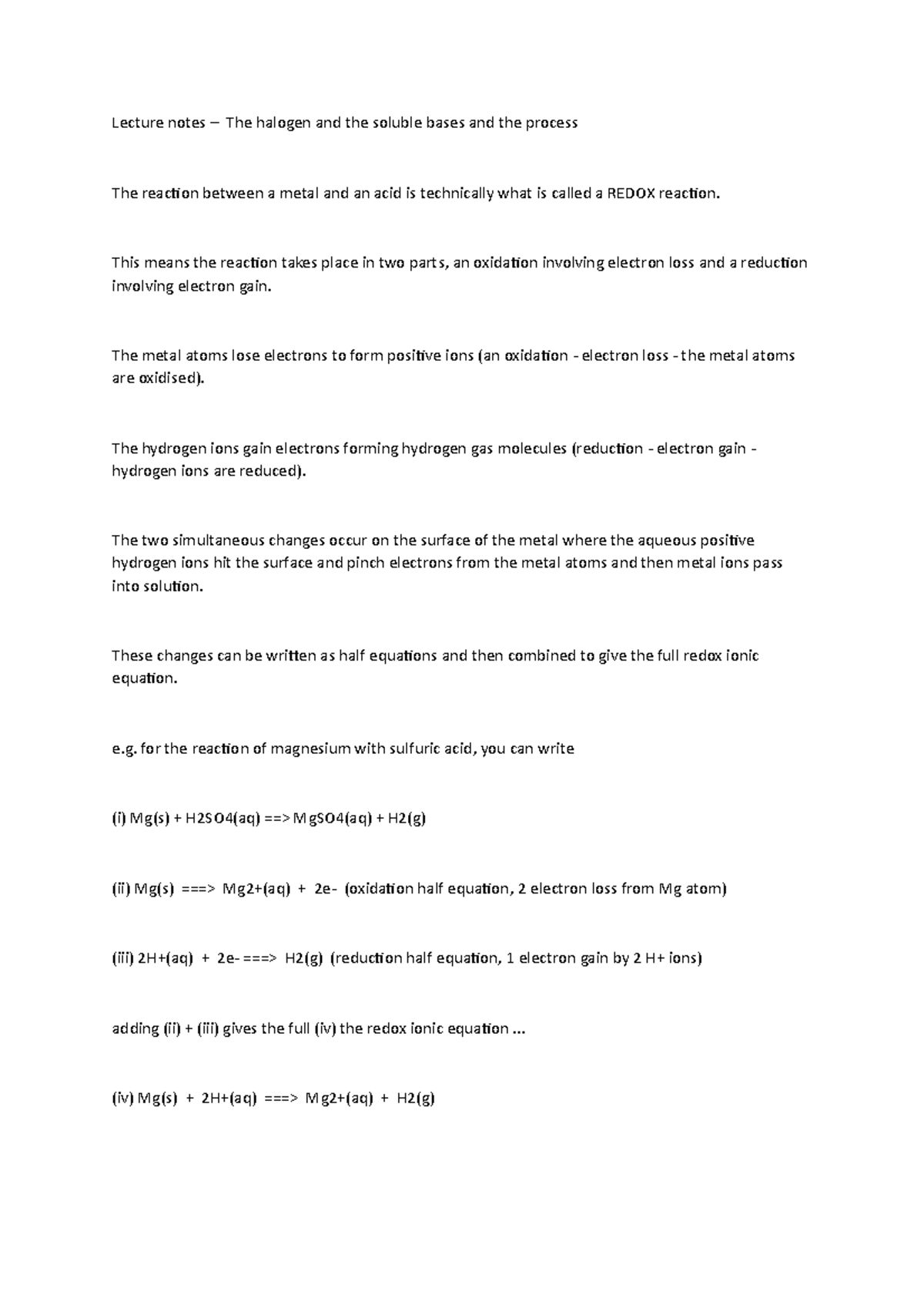 Lecture notes – The halogen and the soluble bases and the process ...
