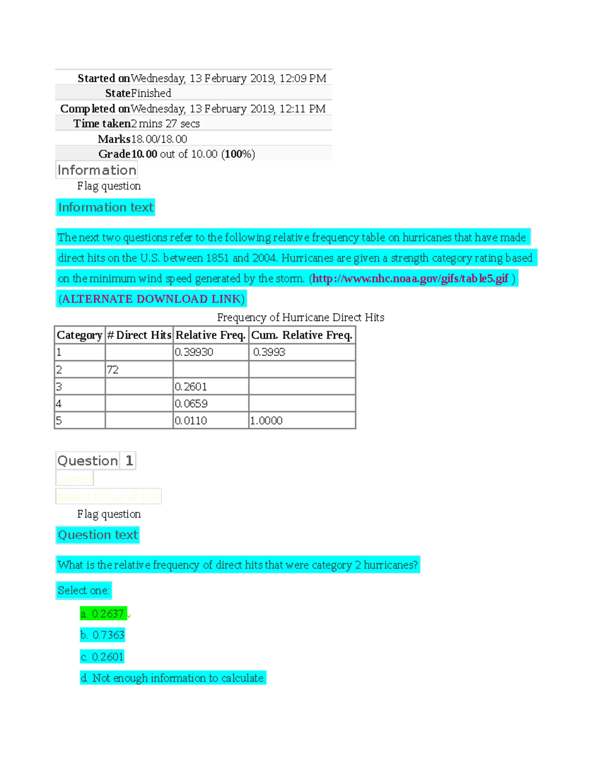 SELF QUIZ UNIT 2 MATH 1280 - Started on Wednesday, 13 February 2019, 12 ...