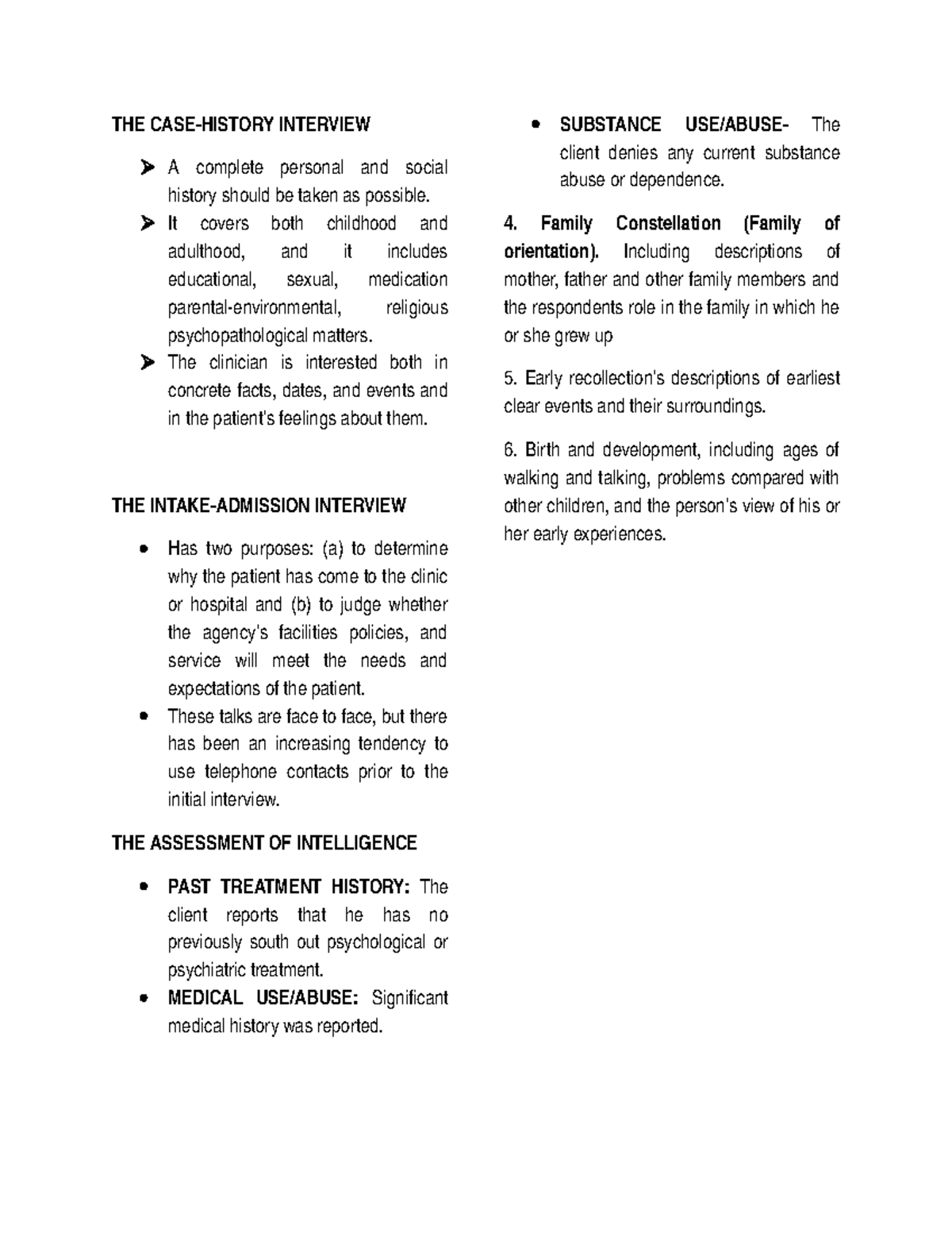 Clinical Psychology - THE CASE-HISTORY INTERVIEW A complete personal ...