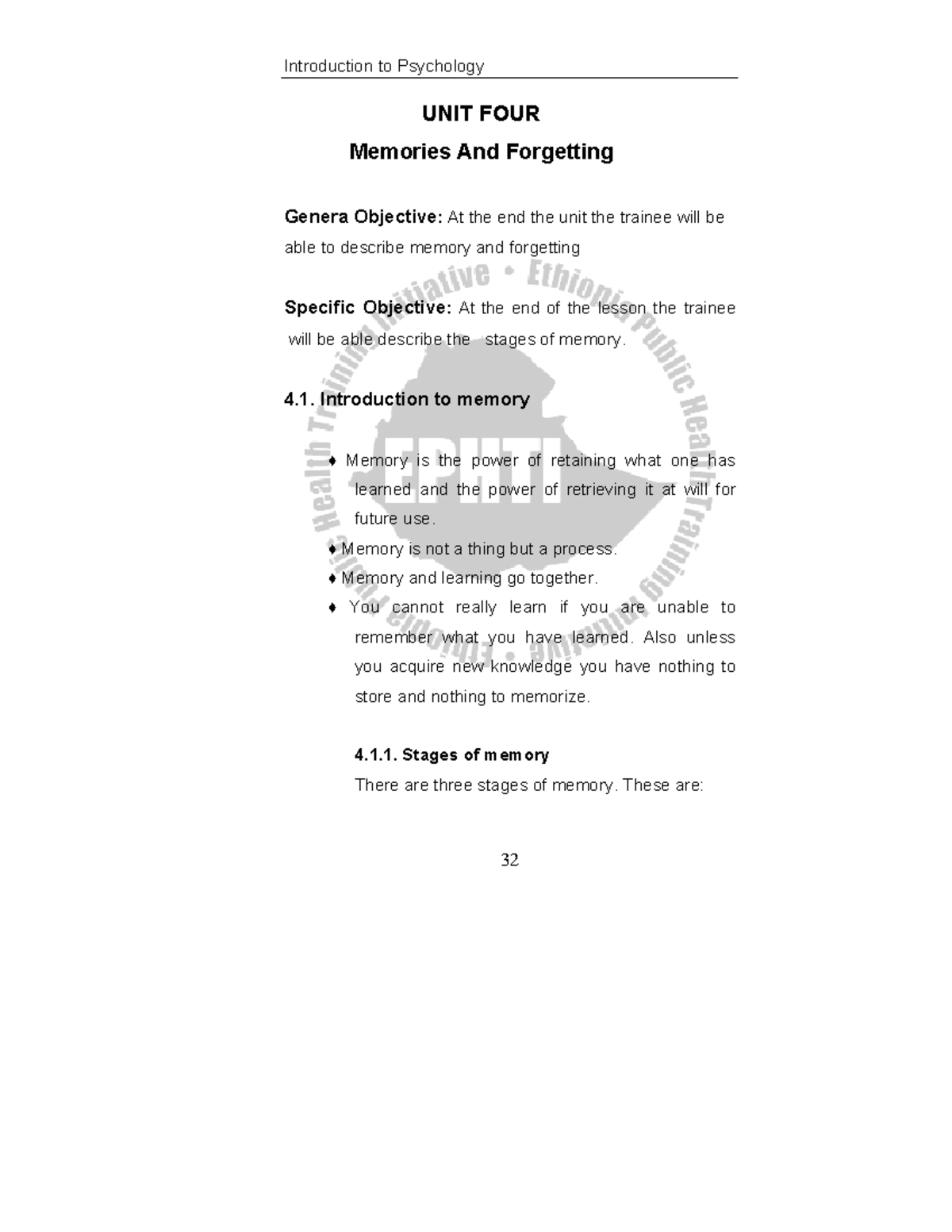 Ln intro psych final-14 - Introduction to Psychology 32 UNIT FOUR ...