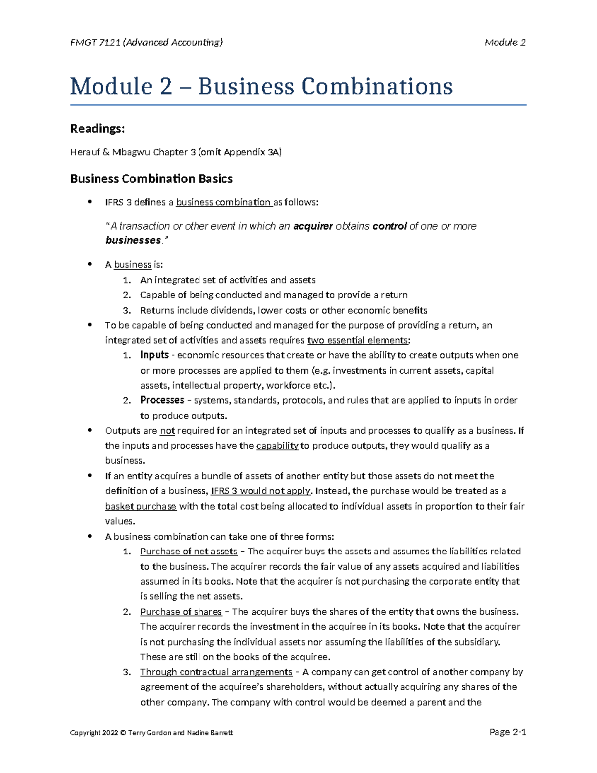 FMGT 7121 Module 2 - Lecture Notes 10th ed - Module 2 – Business ...