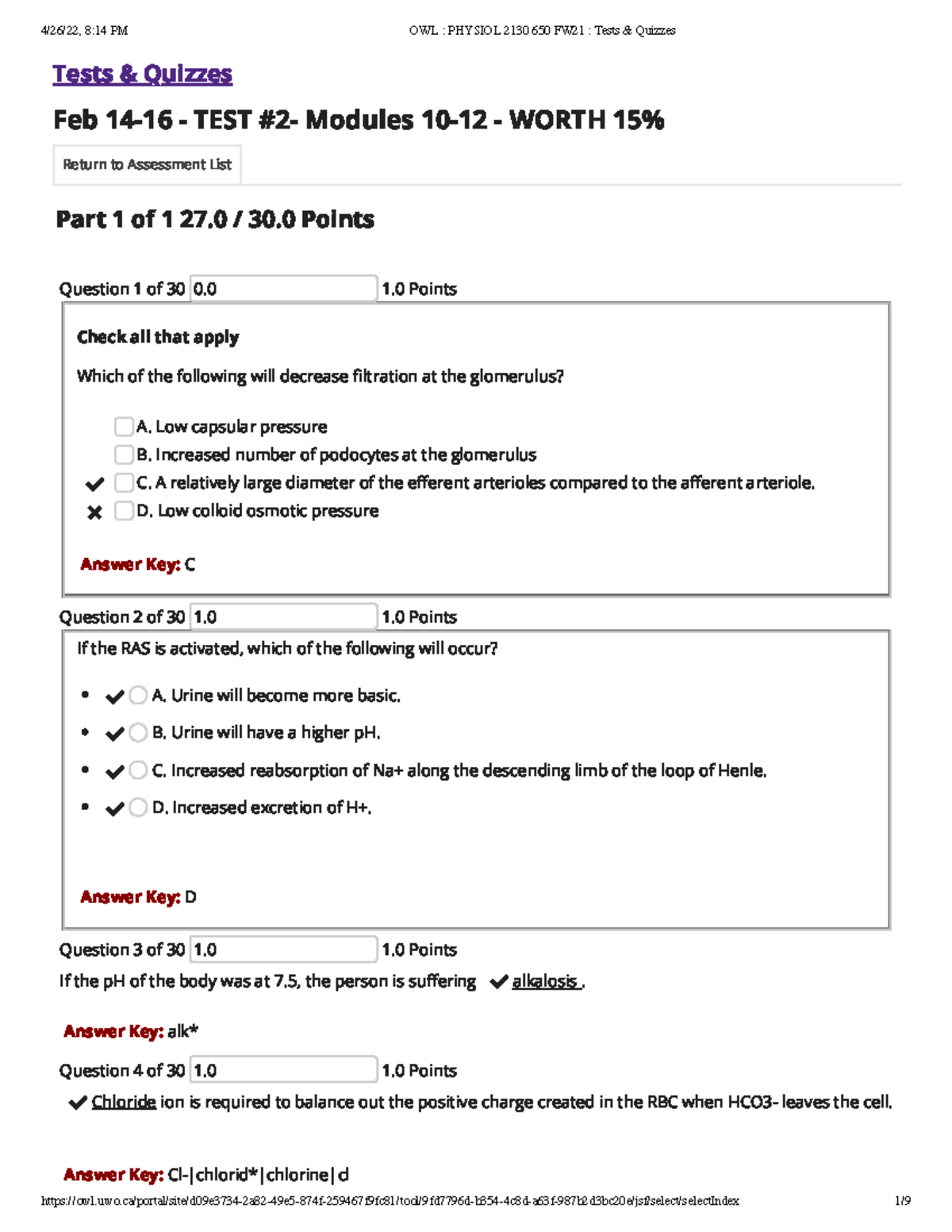 Test 2 - Old exams - Tests & Quizzes Feb 14-16 - TEST #2- Modules 10-12 ...