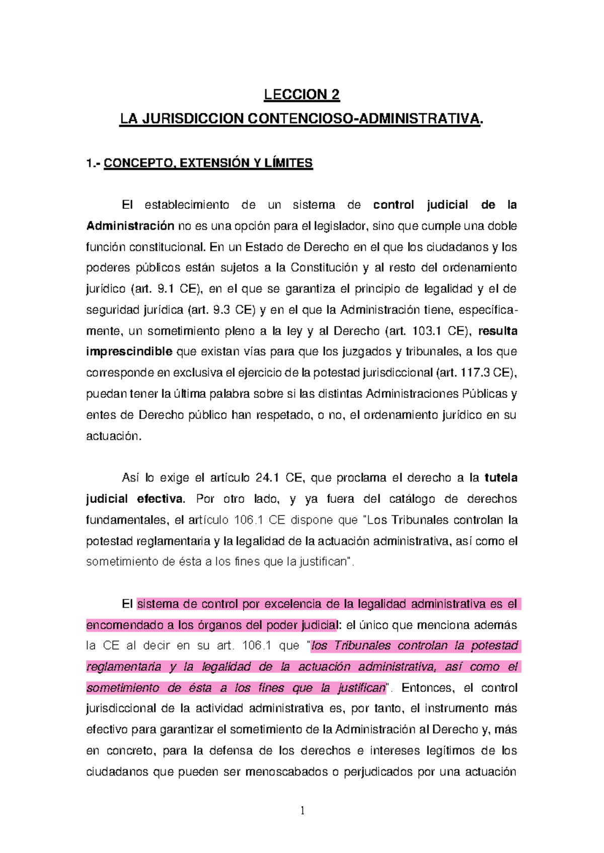 Lección 2. La Jurisdicción Contencioso- Administrativa - LECCION 2 LA JURISDICCION - Studocu