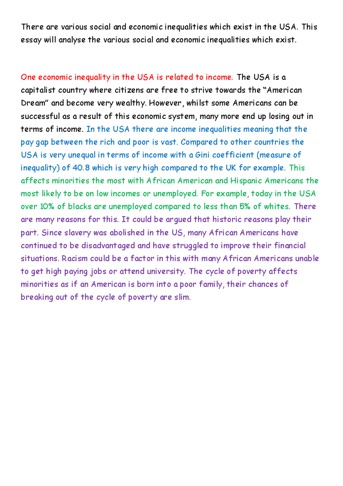 Analyse Social and Inequalities Model Essay - There are various social ...