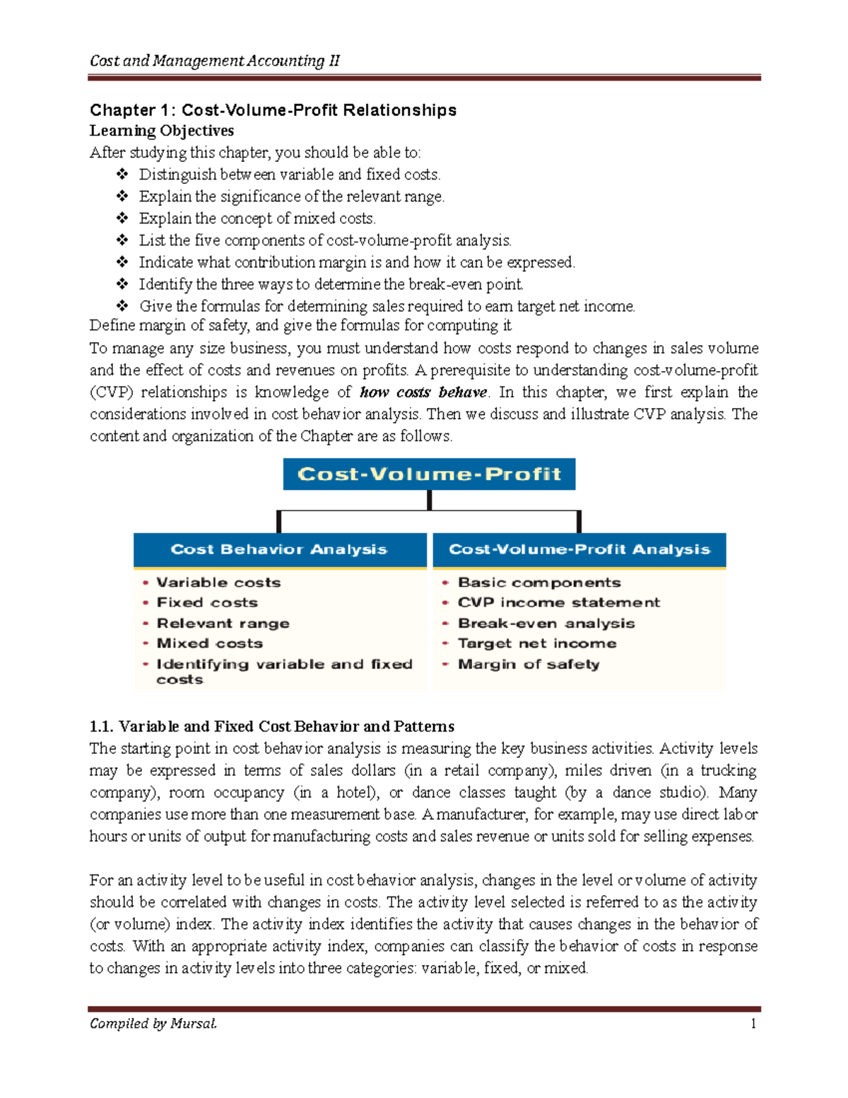 Unit 1 - Cost and Management Accounting II Compiled by Mursal. 1 ...
