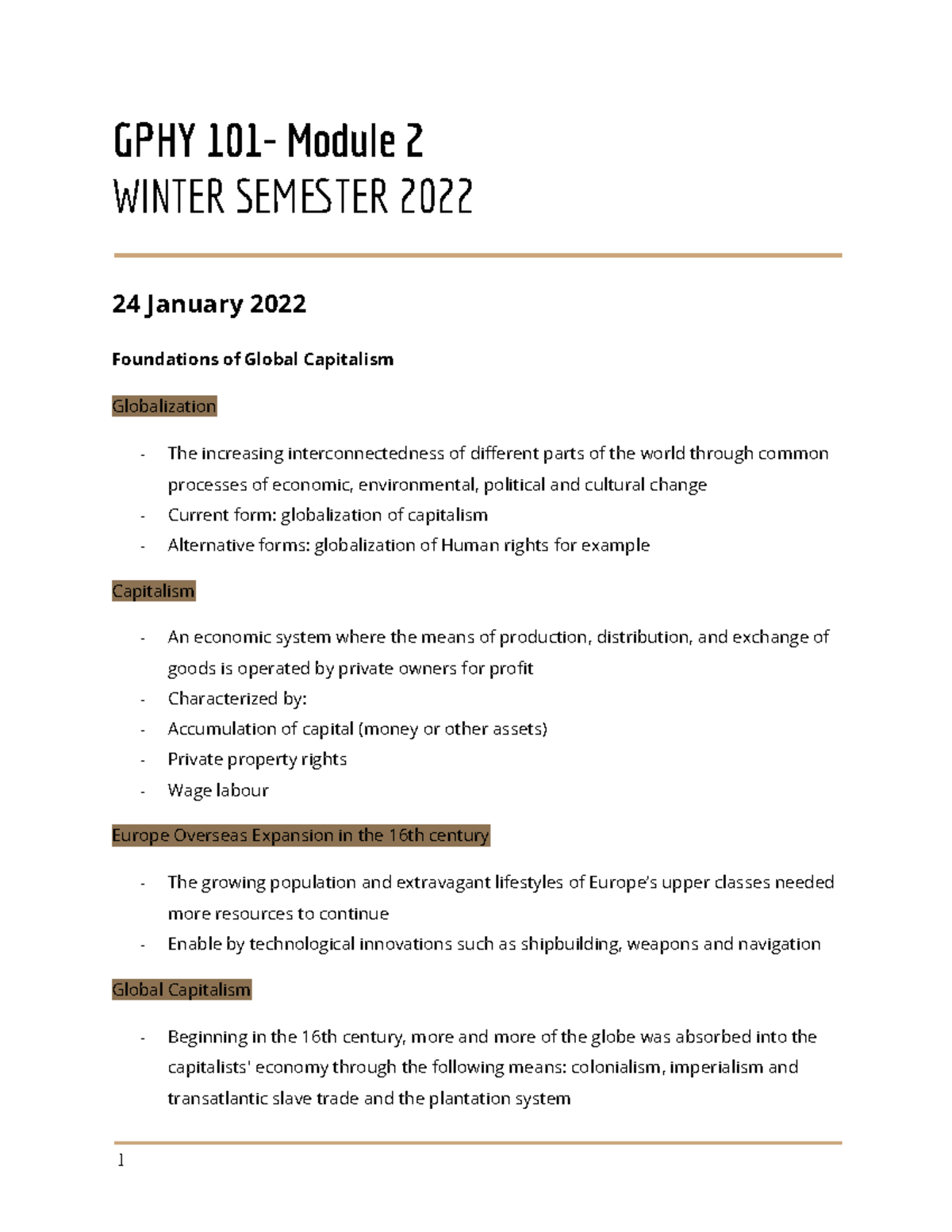 GPHY- Module 2 - GPHY 101- Module 2 WINTER SEMTER 2022 24 January 2022 ...