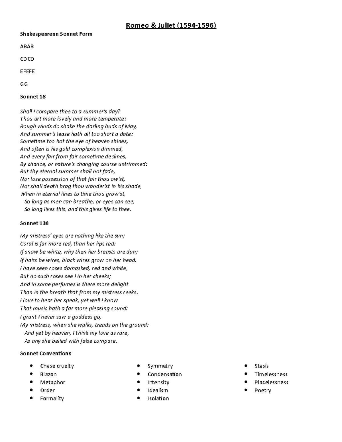 Romeo & Juliet - Professor Matchinske 225.002 - Shakespearean Sonnet ...