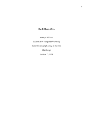 Bus 210 module 6 assignment 1 - Bus-210 Module Six Assignment Amerigo ...