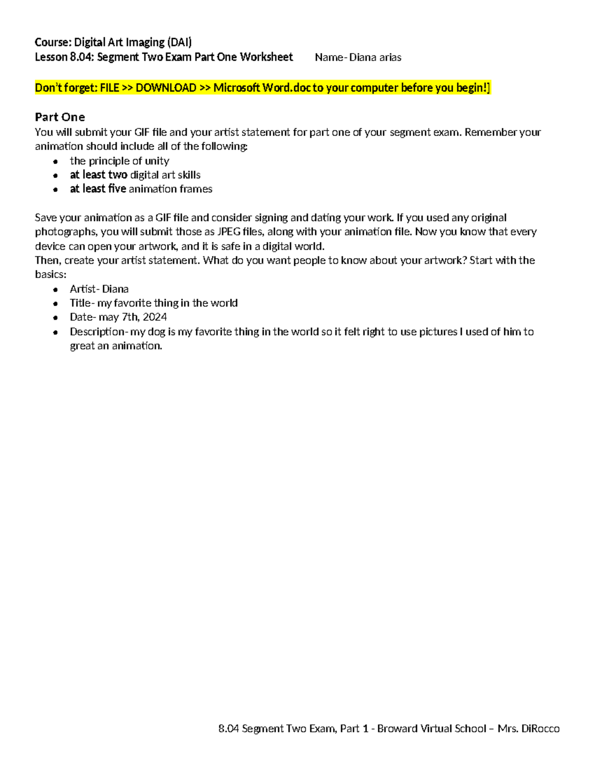 DAI 8 - wow - Course: Digital Art Imaging (DAI) Lesson 8: Segment Two ...