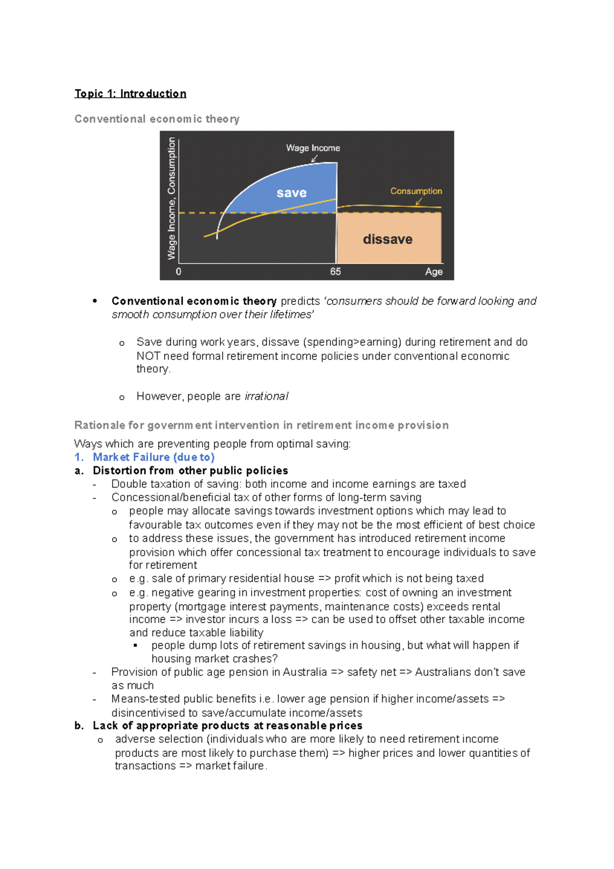 Topic 1 Actl3191 - Topic 1: Introduction Conventional economic theory ...