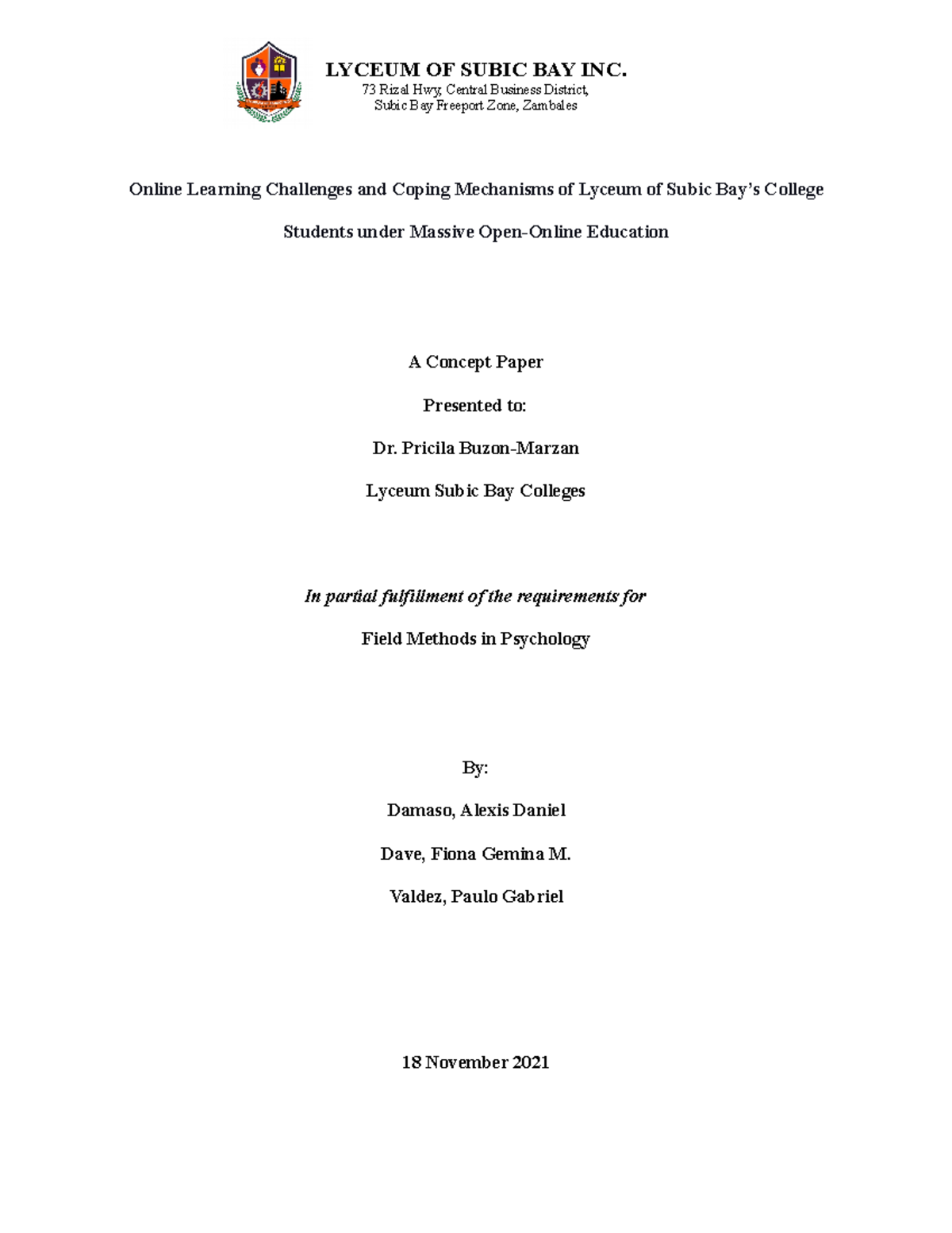 Commission-Research - Subic Bay Freeport Zone, Zambales Online Learning ...