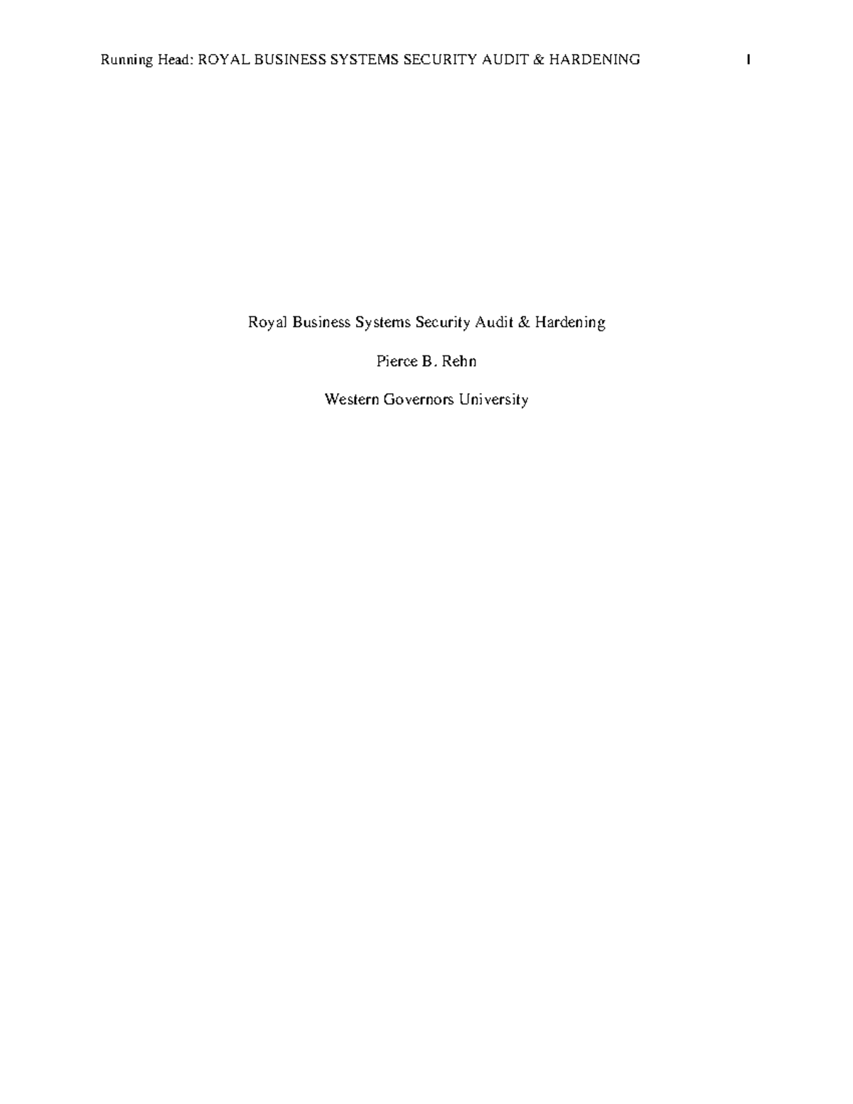 ITCapstone Proposal - Royal Business Systems Security Audit & Hardening ...