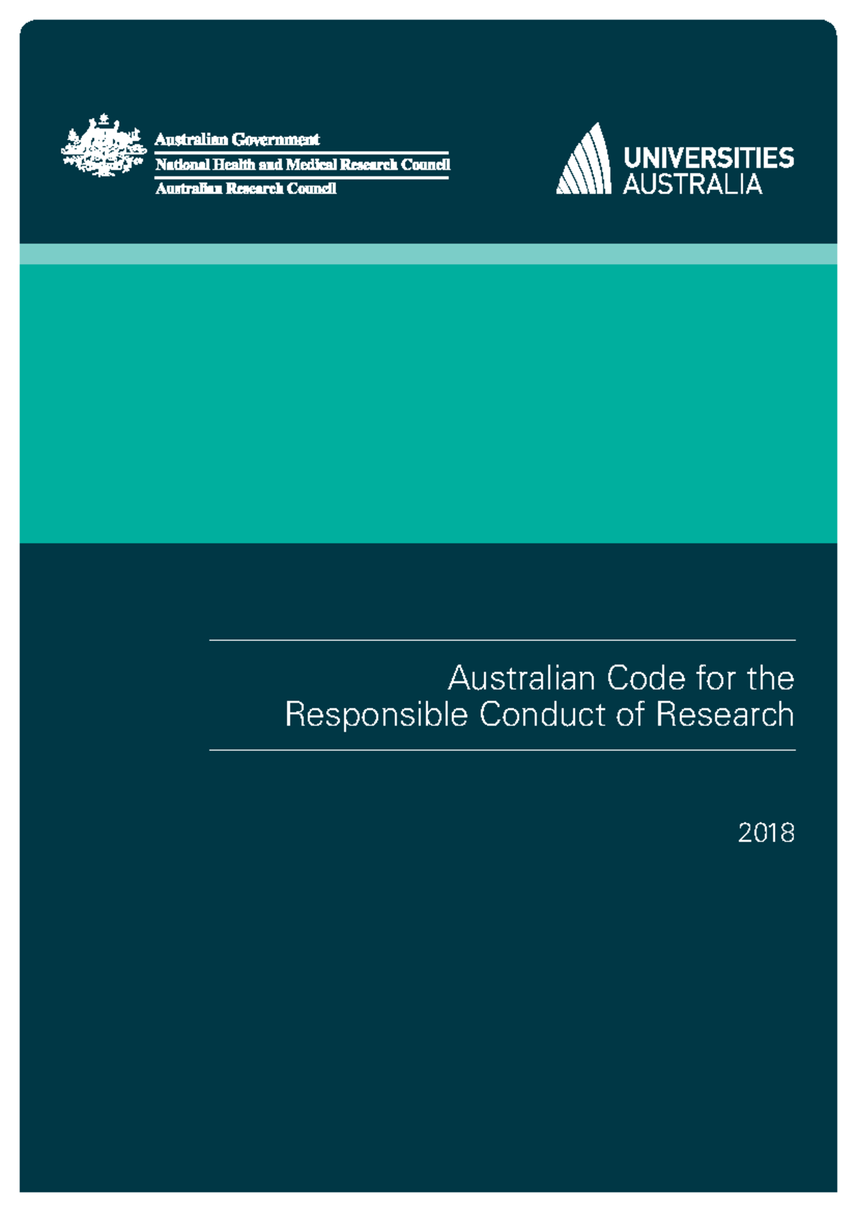 The australian code for the responsible conduct of research 2018 ...