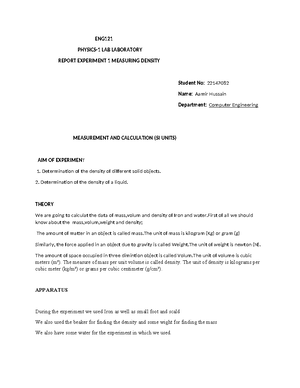 Experiment 3 LAB Report - EXPERIMENT 3 SOLUTION PREPARATION Please do ...