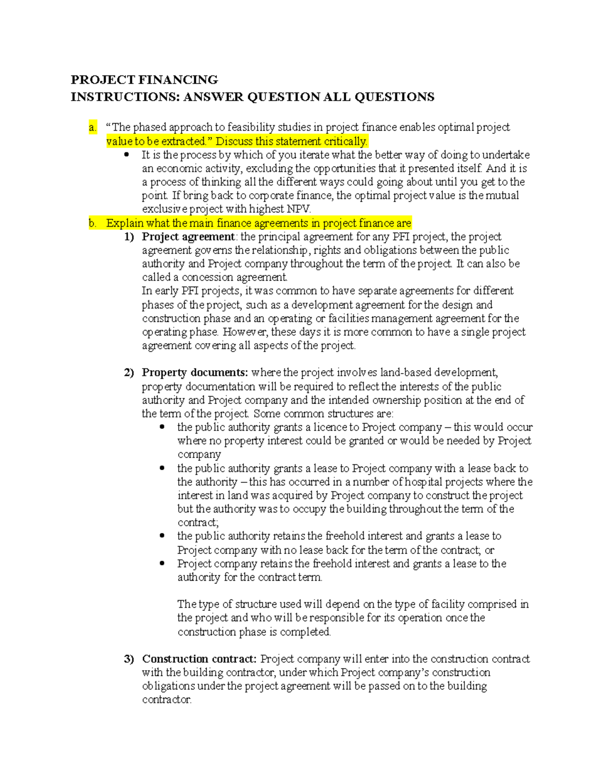Project Finance Project Contracts and Negotiation In Business ...