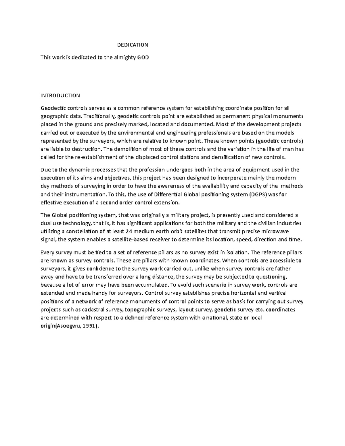 Dedication - DEDICATION This work is dedicated to the almighty GOD ...