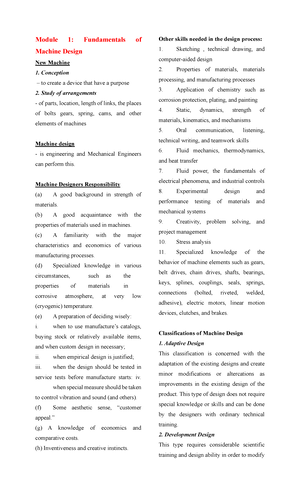 Module 1 - just that - Module 1: Fundamentals of Machine Design New ...