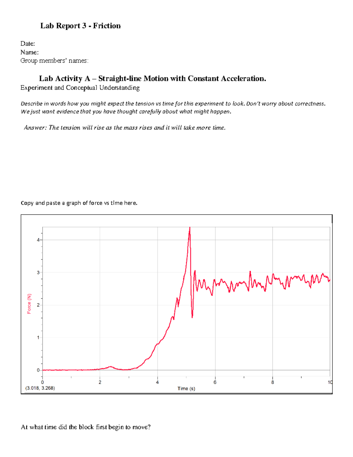 Lab 3 Report - Experiment and Conceptual Understanding Describe in words how you might expect ...