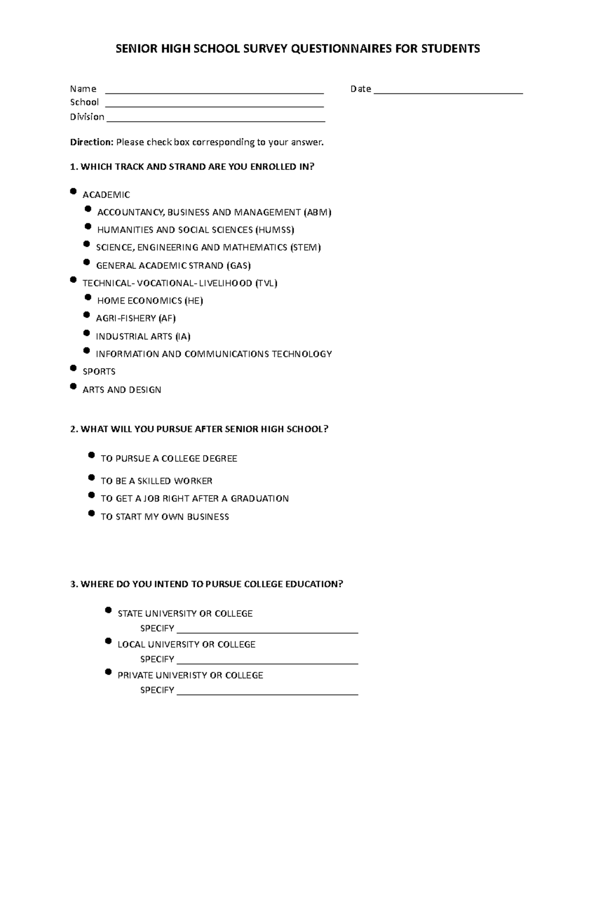 383744601-Survey-Questionaire-for-SHS-Students-Tracking-Form - Copy ...