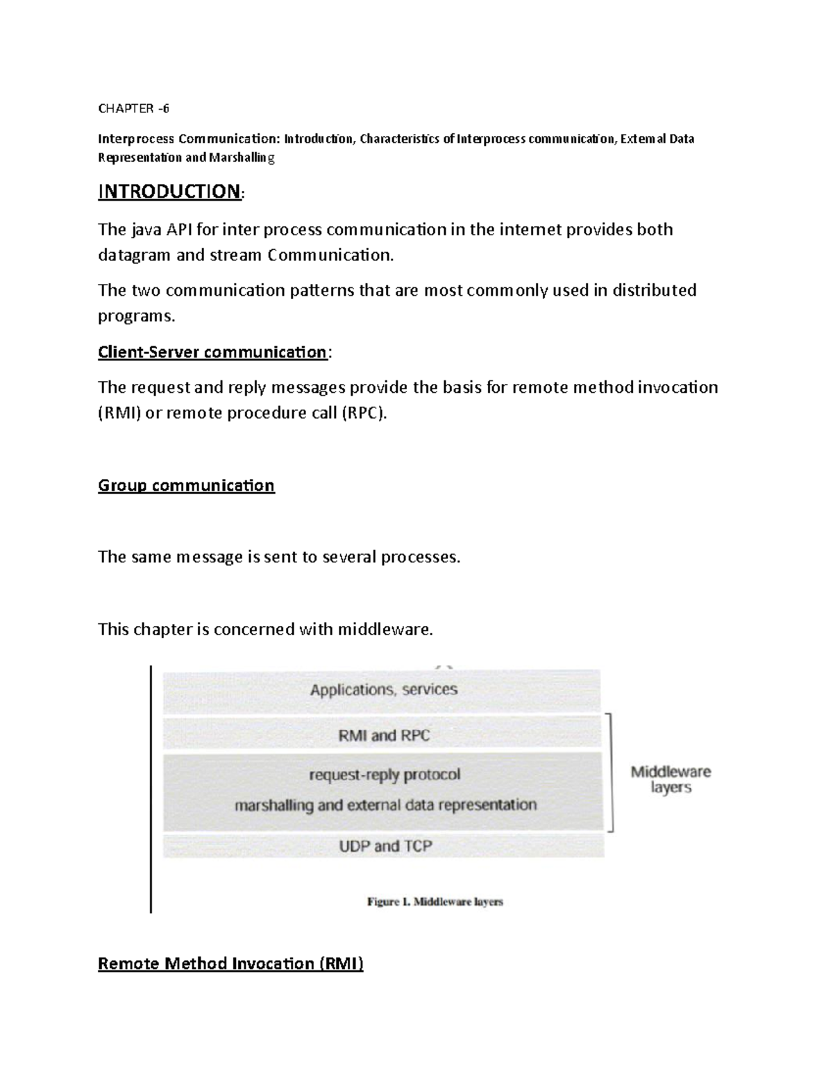 Chapter 6 Interprocess communication introduction - CHAPTER - Interprocess Communication: - Studocu