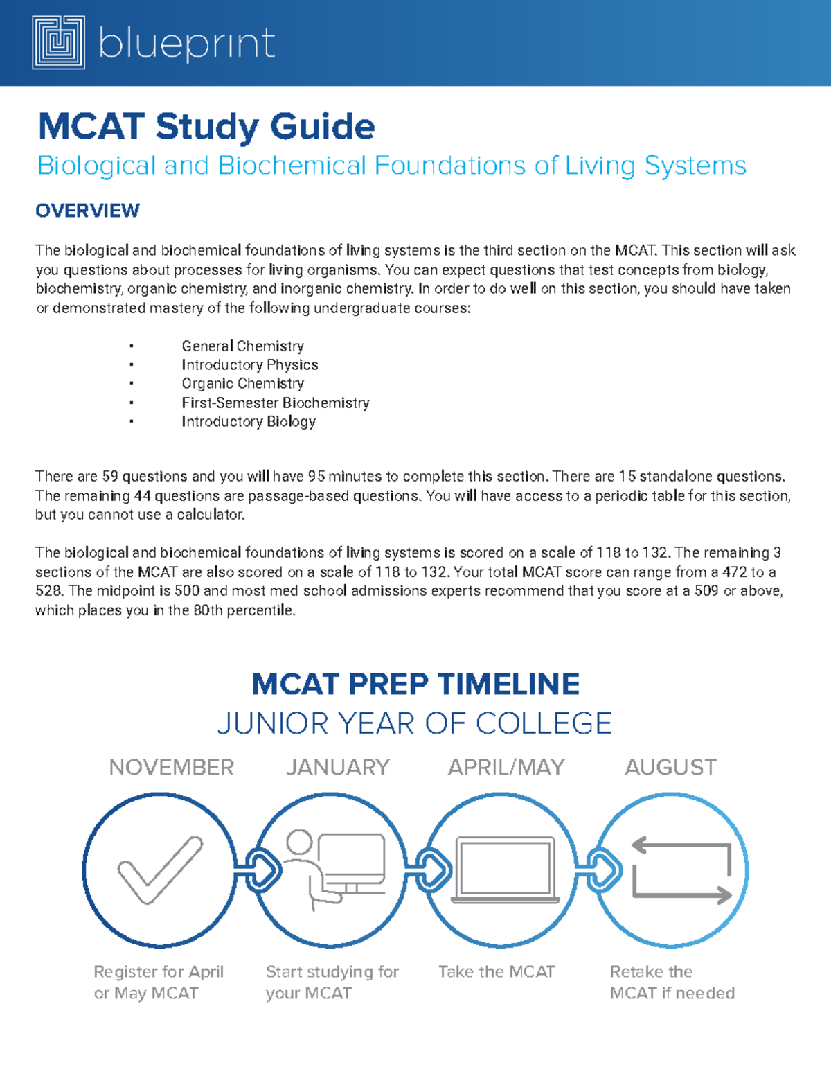 MCAT BIO Study Guide - OVERVIEW The biological and biochemical ...