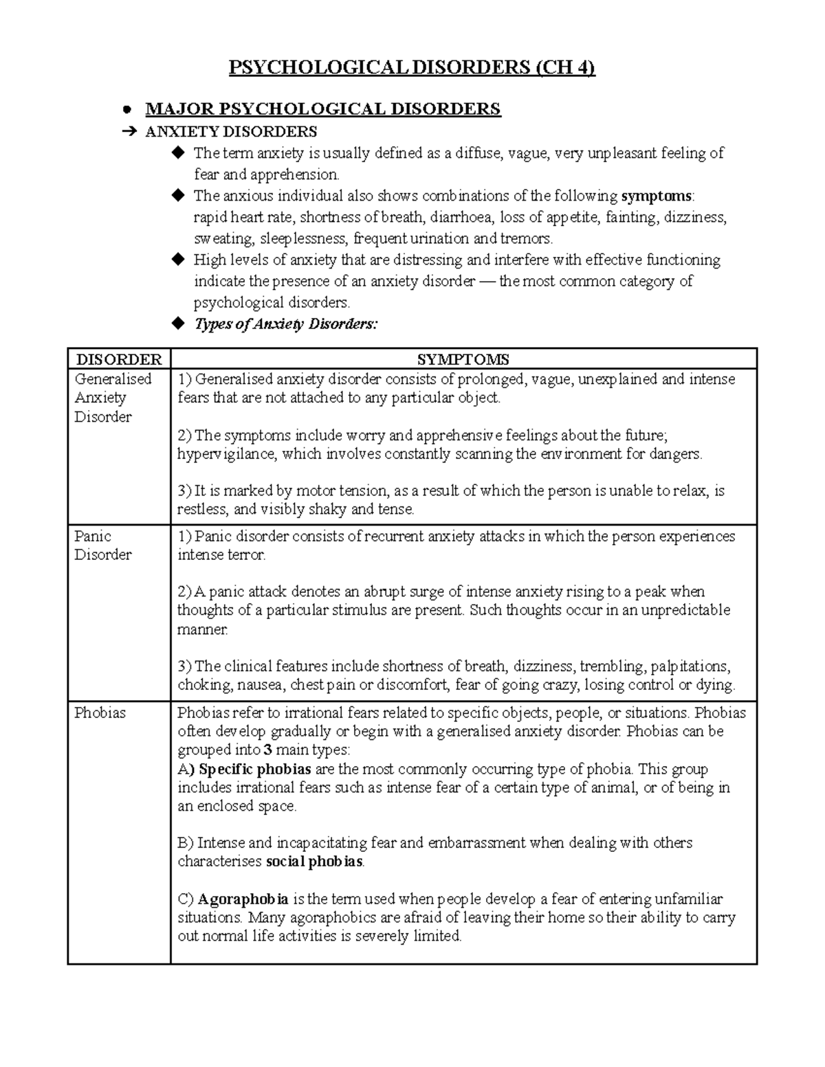 Part2 Psychological Disorders Ch4 - PSYCHOLOGICAL DISORDERS (CH 4 ...