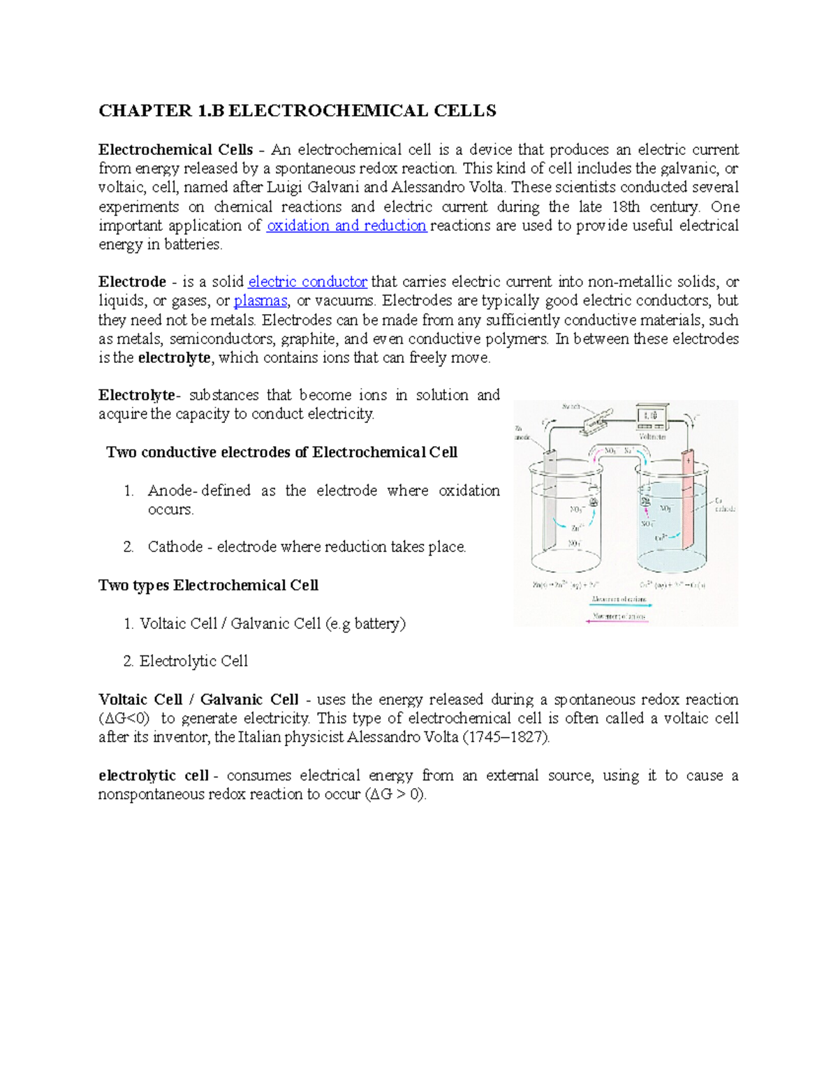 CHEM Electrochemical Notes - Chemistry - WMSU - Studocu