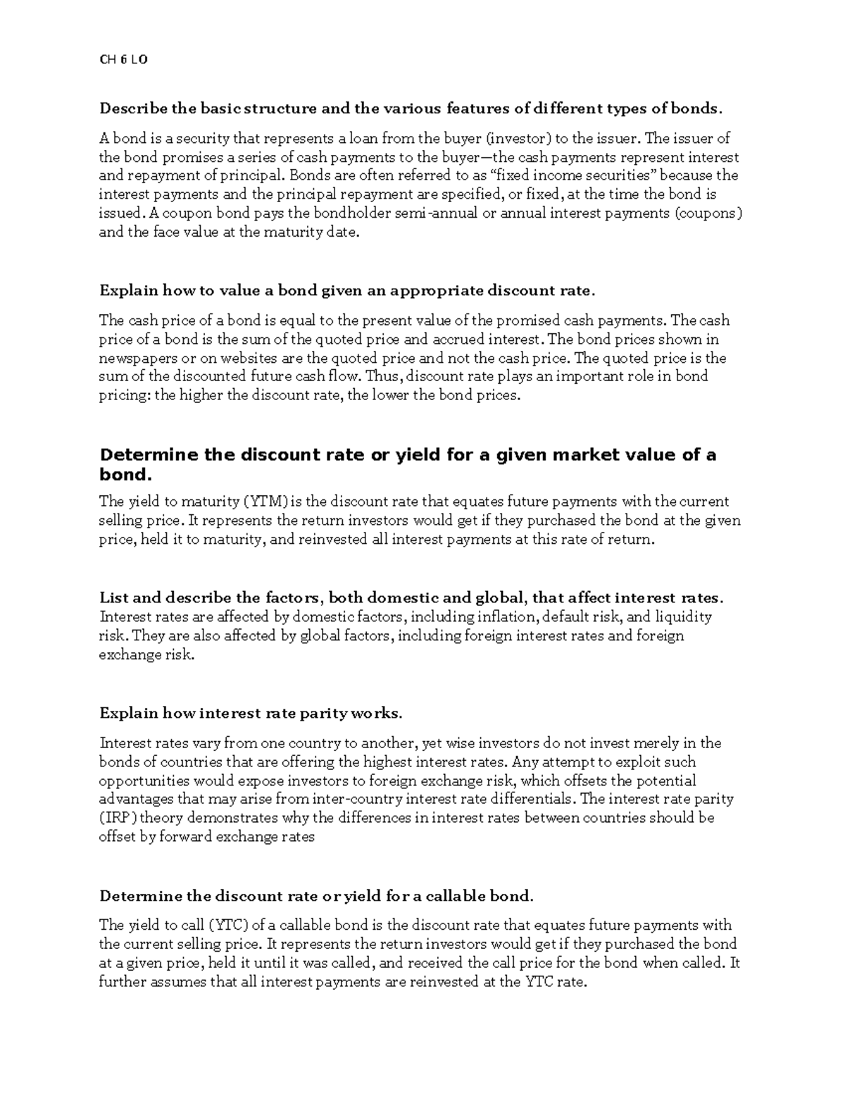 Ch 6 Lo Learning Objectives Throughout Ch 6 Introduction To Corporate Finance Wileyplus Next