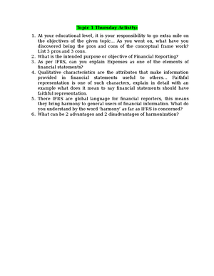 INTRODUCTION TO FINANCIAL REPORTING - Financial accounting - Studocu