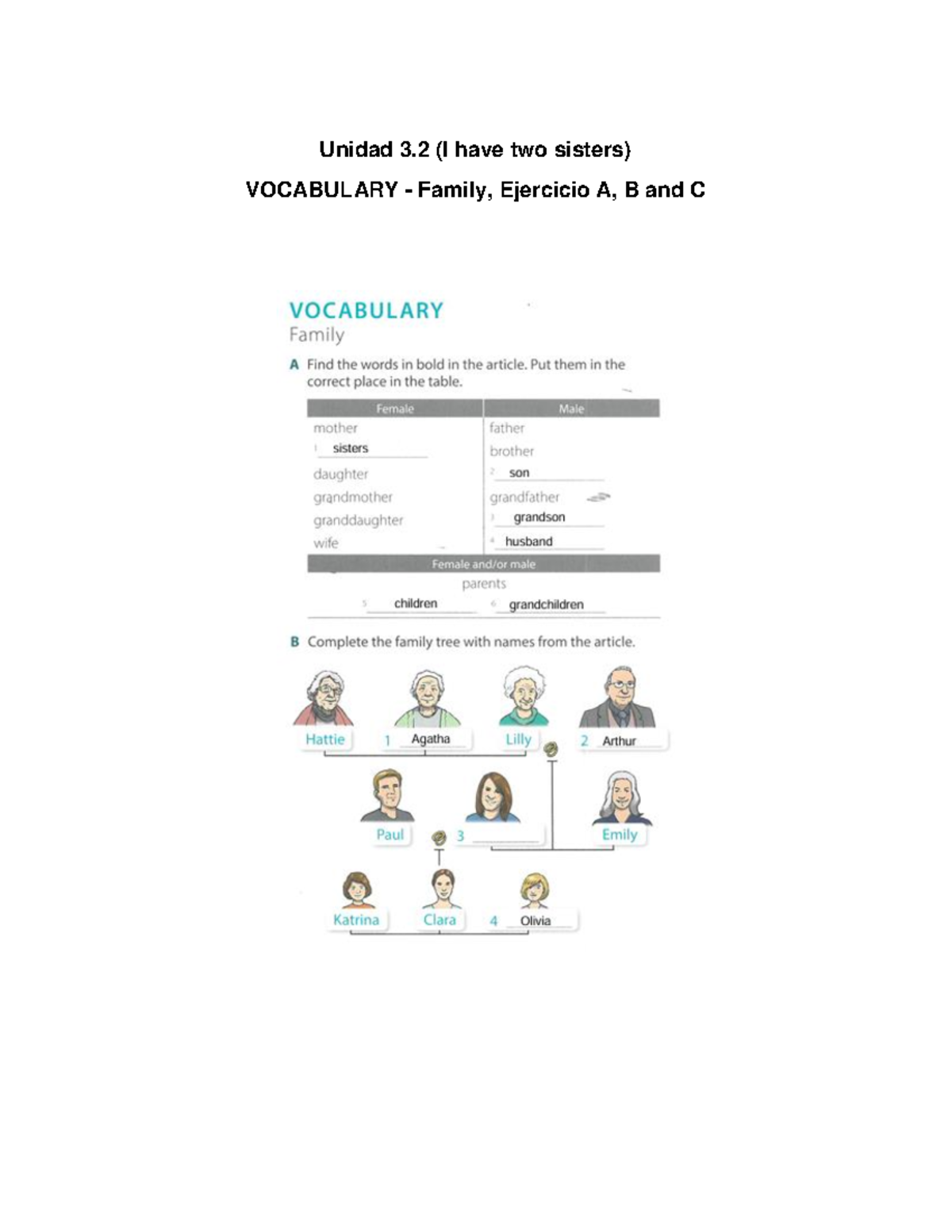 Assignment 24 - tarea xd - Ingles Basico - Unidad 3 (I have two sisters ...