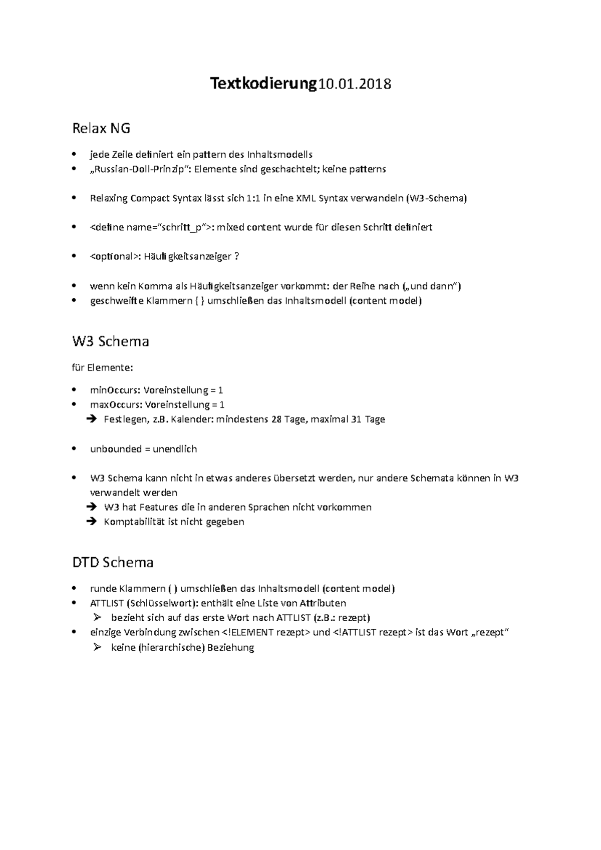 Schema Sprachen - Textkodierung 10.01 Relax NG jede Zeile definiert ein ...
