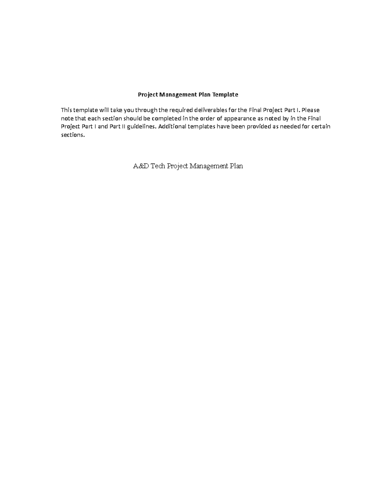 Qso355 project management plan template (1) - Project Management Plan ...