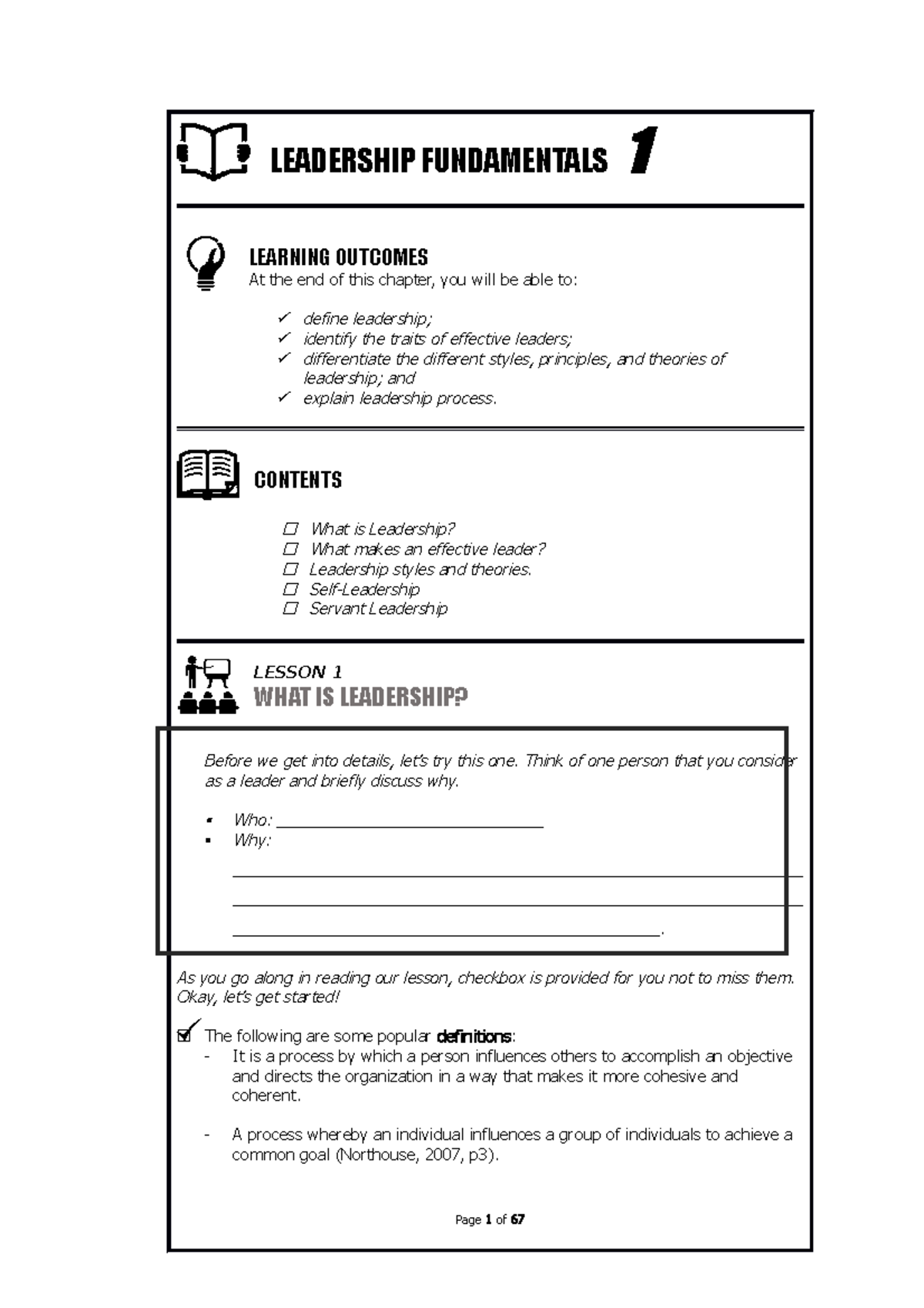 CFLM 2 - Sir. James Soliman - LEADERSHIP FUNDAMENTALS 1 LEARNING ...