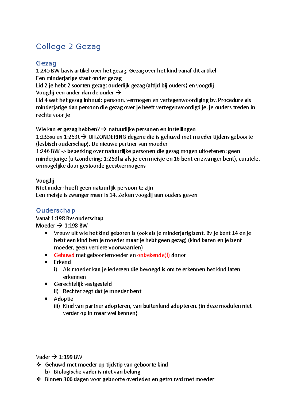 Het Gezag college - College 2 Gezag Gezag 1:245 BW basis arikel over ...