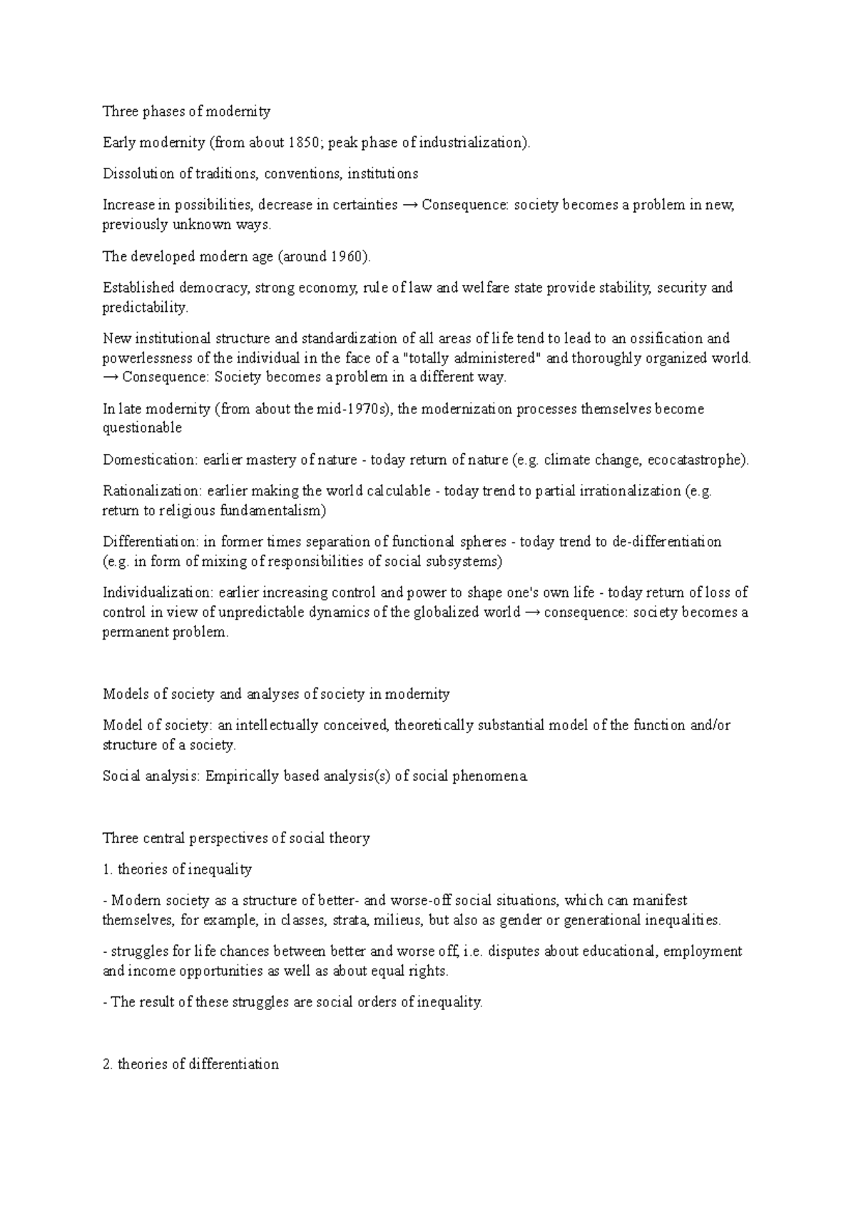 Three phases of modernity - Three phases of modernity Early modernity ...