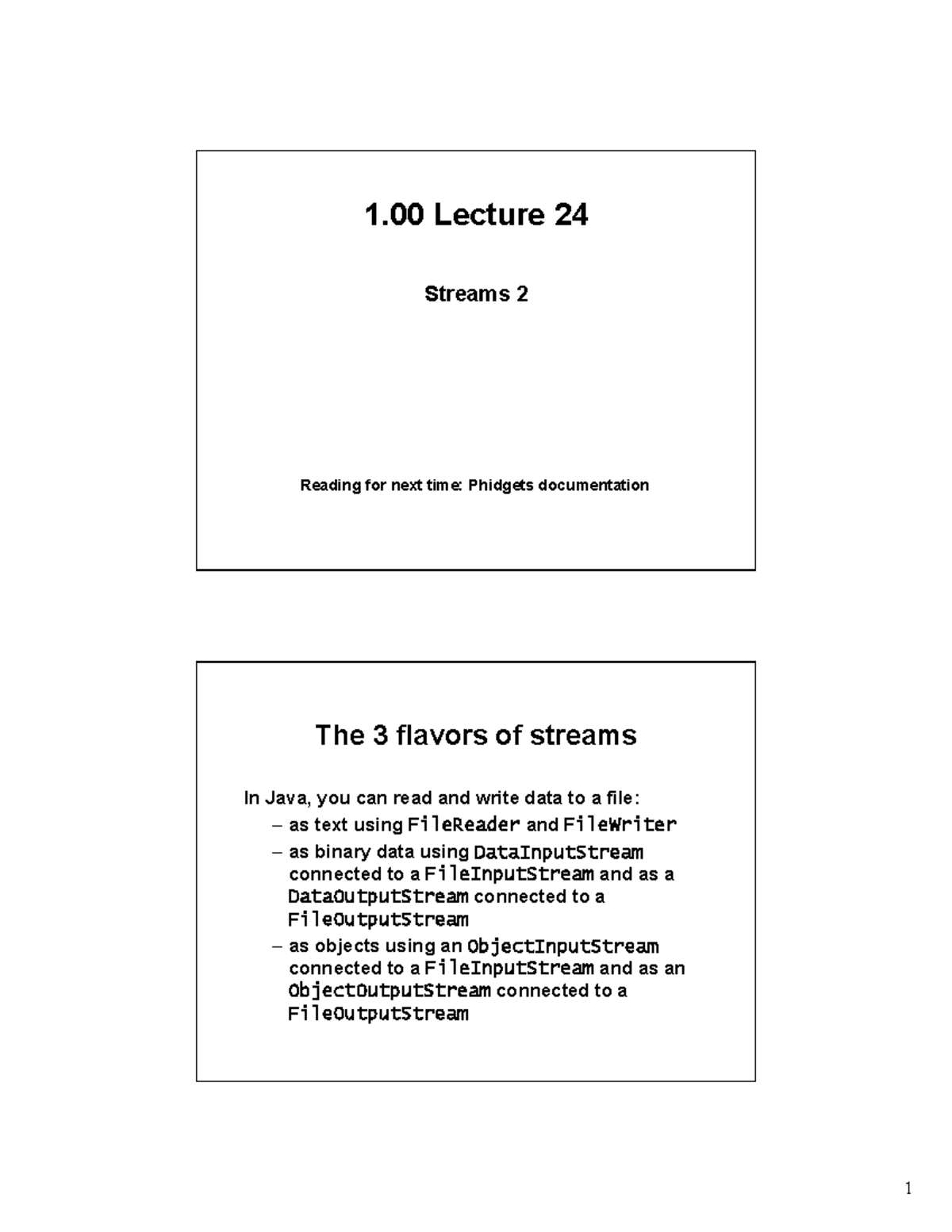 Streams II (PDF) Lec 24 - Lecture notes 1-8 - 1 Lecture 24 Streams 2 ...