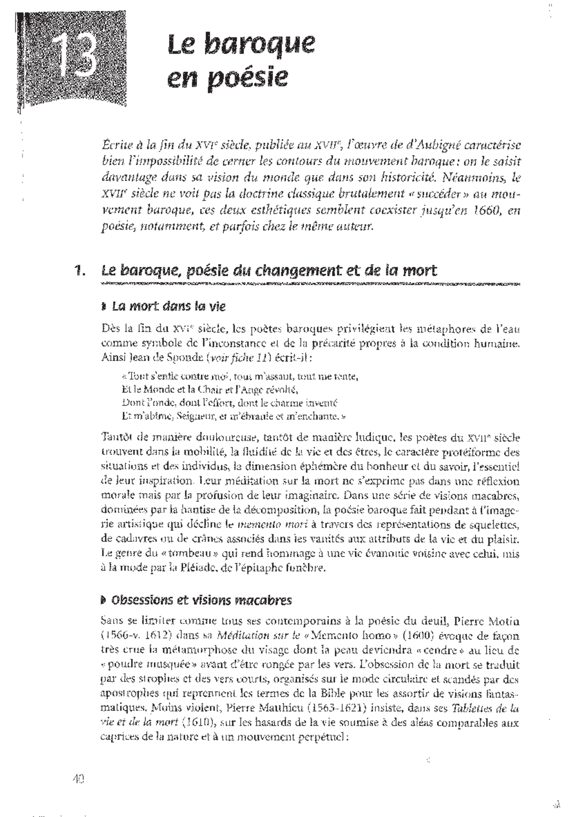 Mouvements littéraires - 13 - Le baroque en poésie - Le baroque en ...