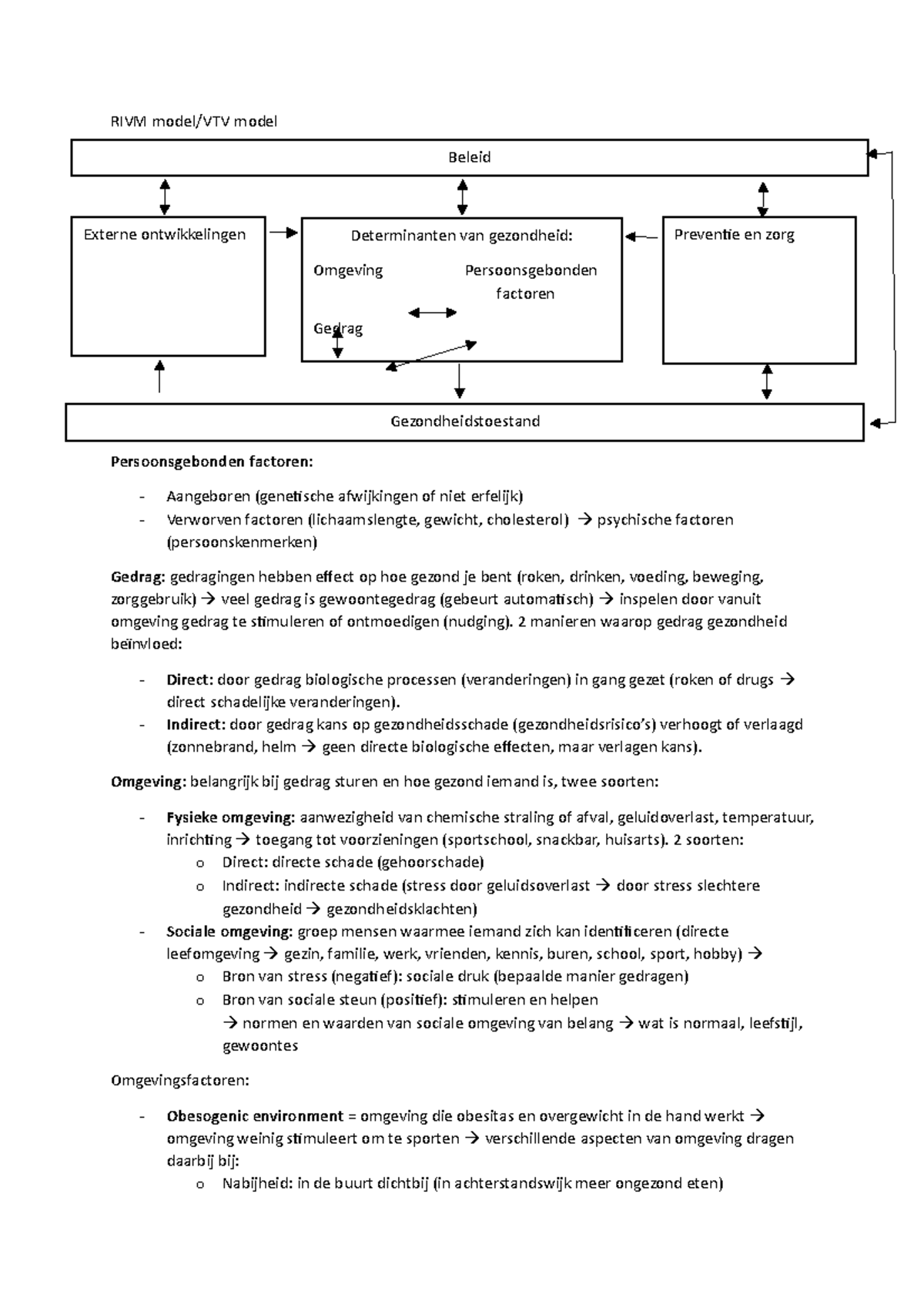 Sociaal-medische wetenschappen modellen blok 2 jaar 1 - RIVM model/VTV ...