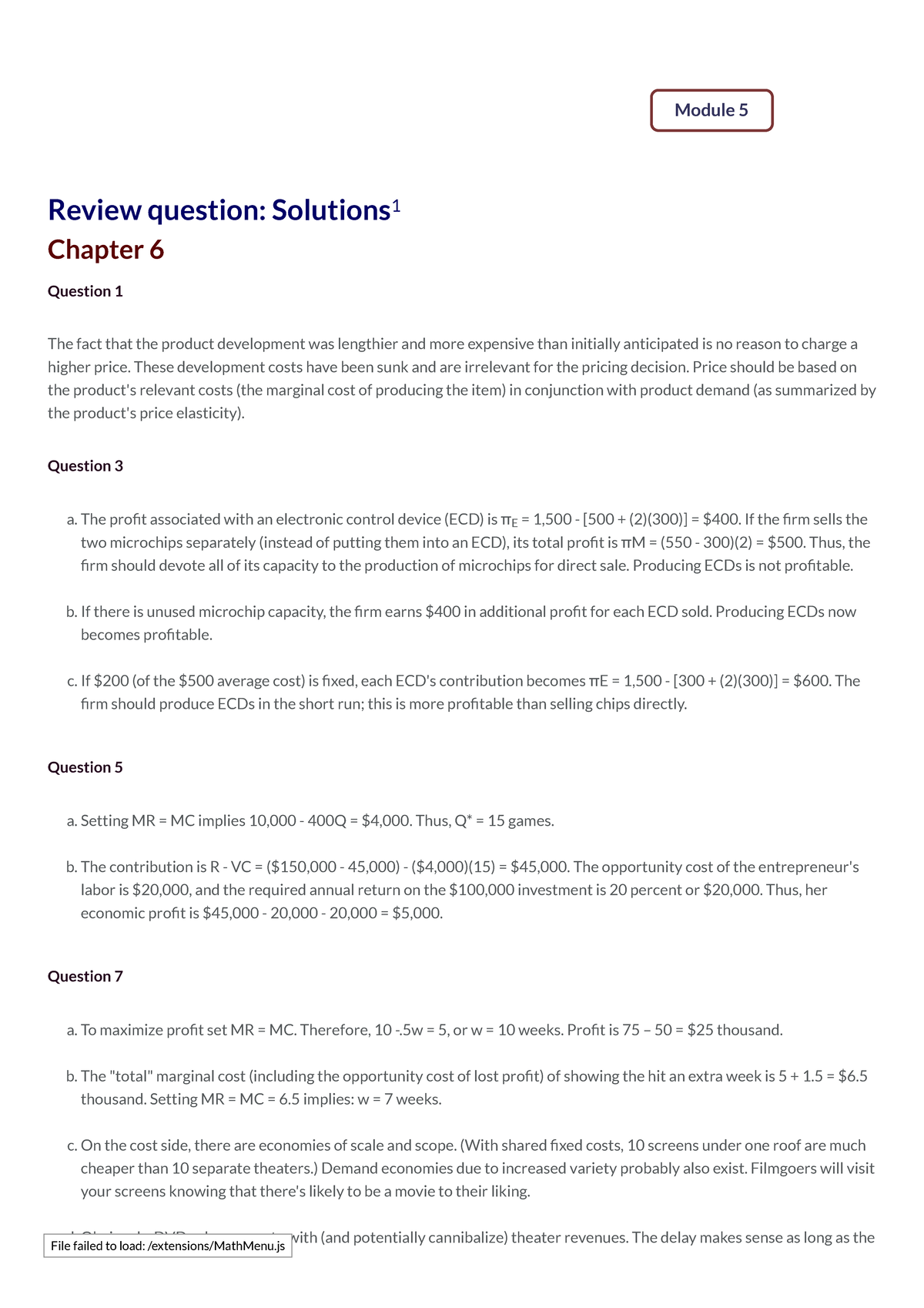 5.0 Review question Solutions - Review question: Solutions Chapter 6 Question 1 The fact that ...