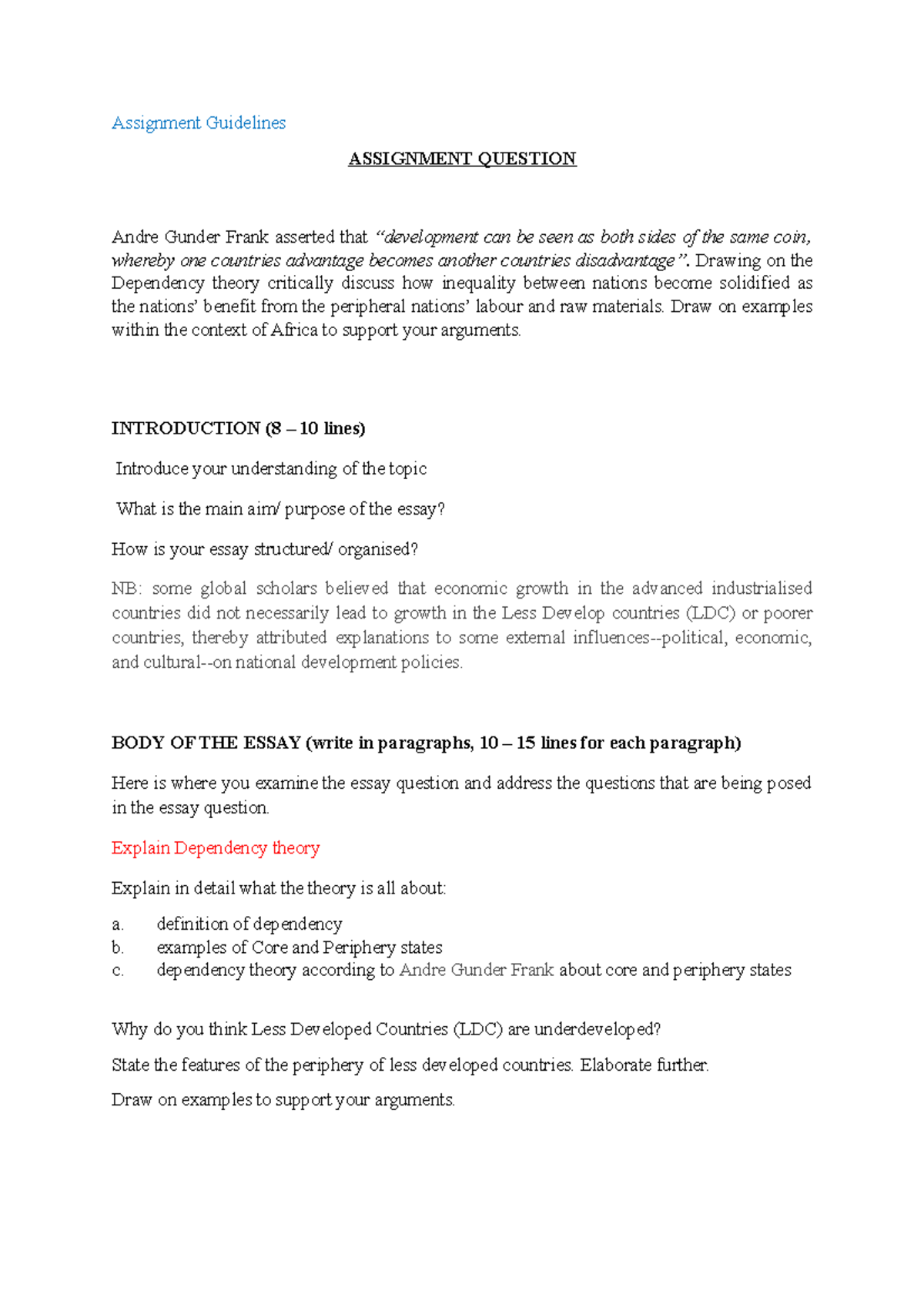 Assignment Breakdown - you should try this - Assignment Guidelines ...